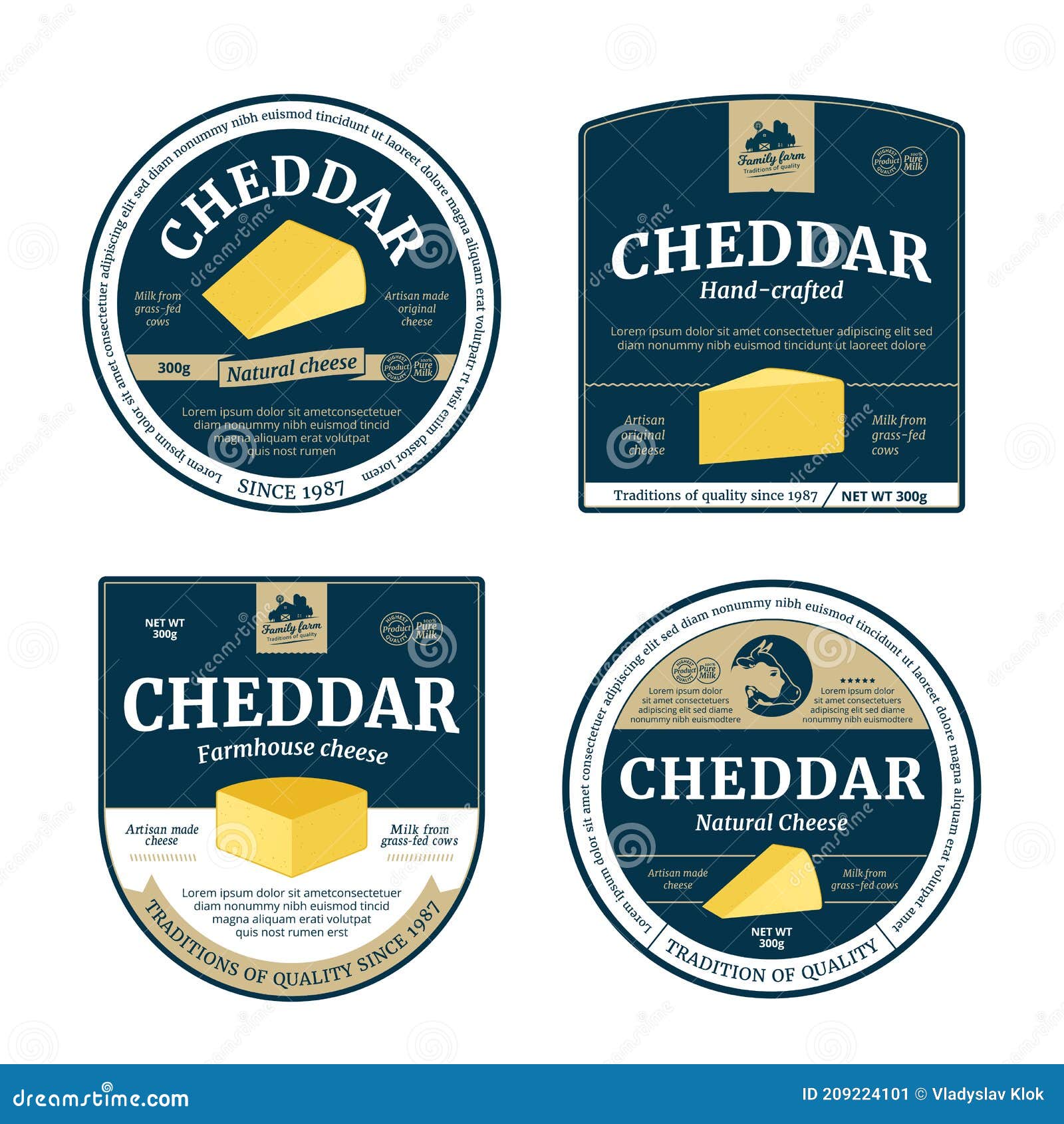 Vector Cheddar Cheese Labels And Cheese Icons | CartoonDealer.com ...