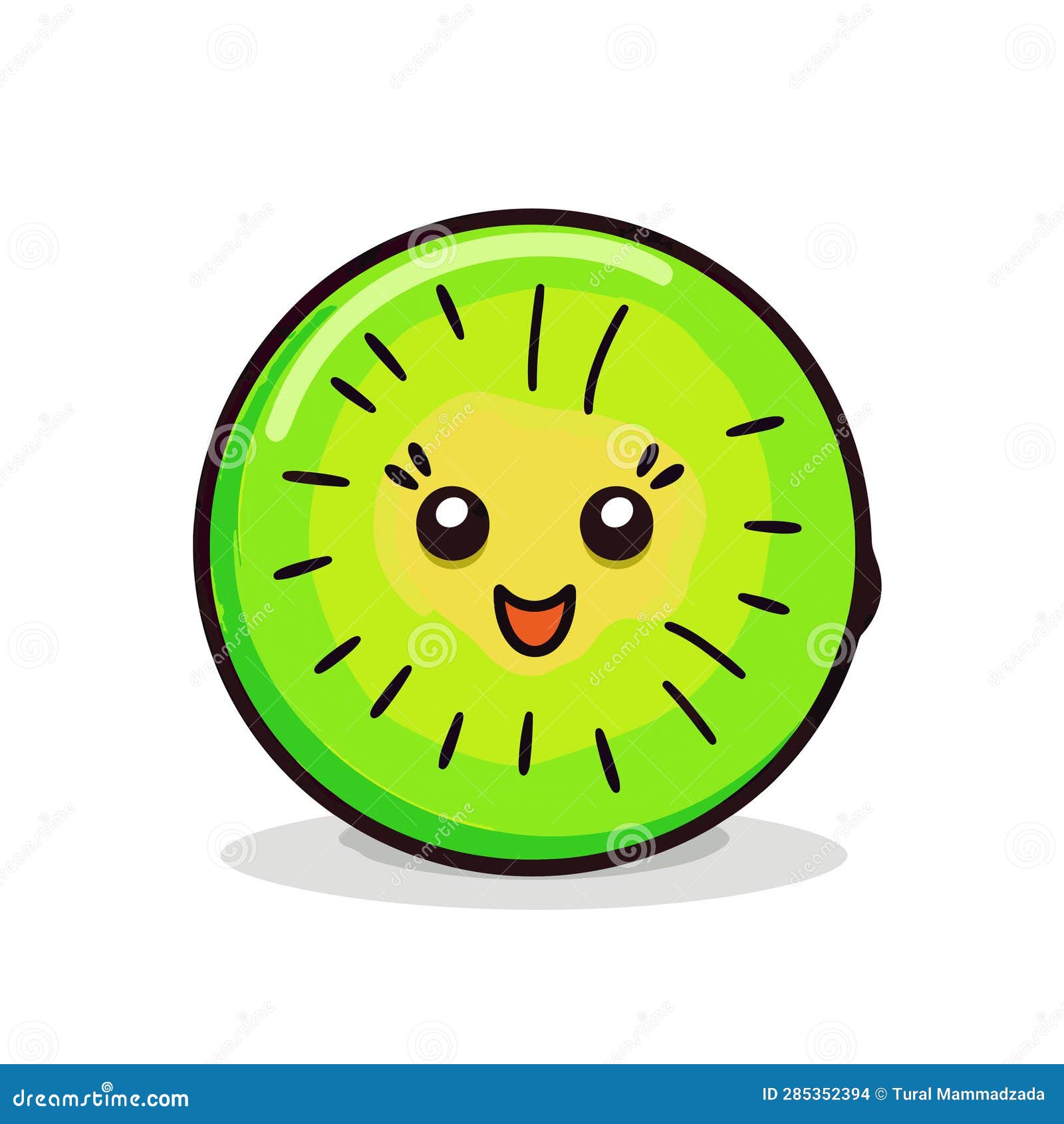 Vector of a Cheerful Kiwi Cartoon with a Friendly Smile Stock Vector ...