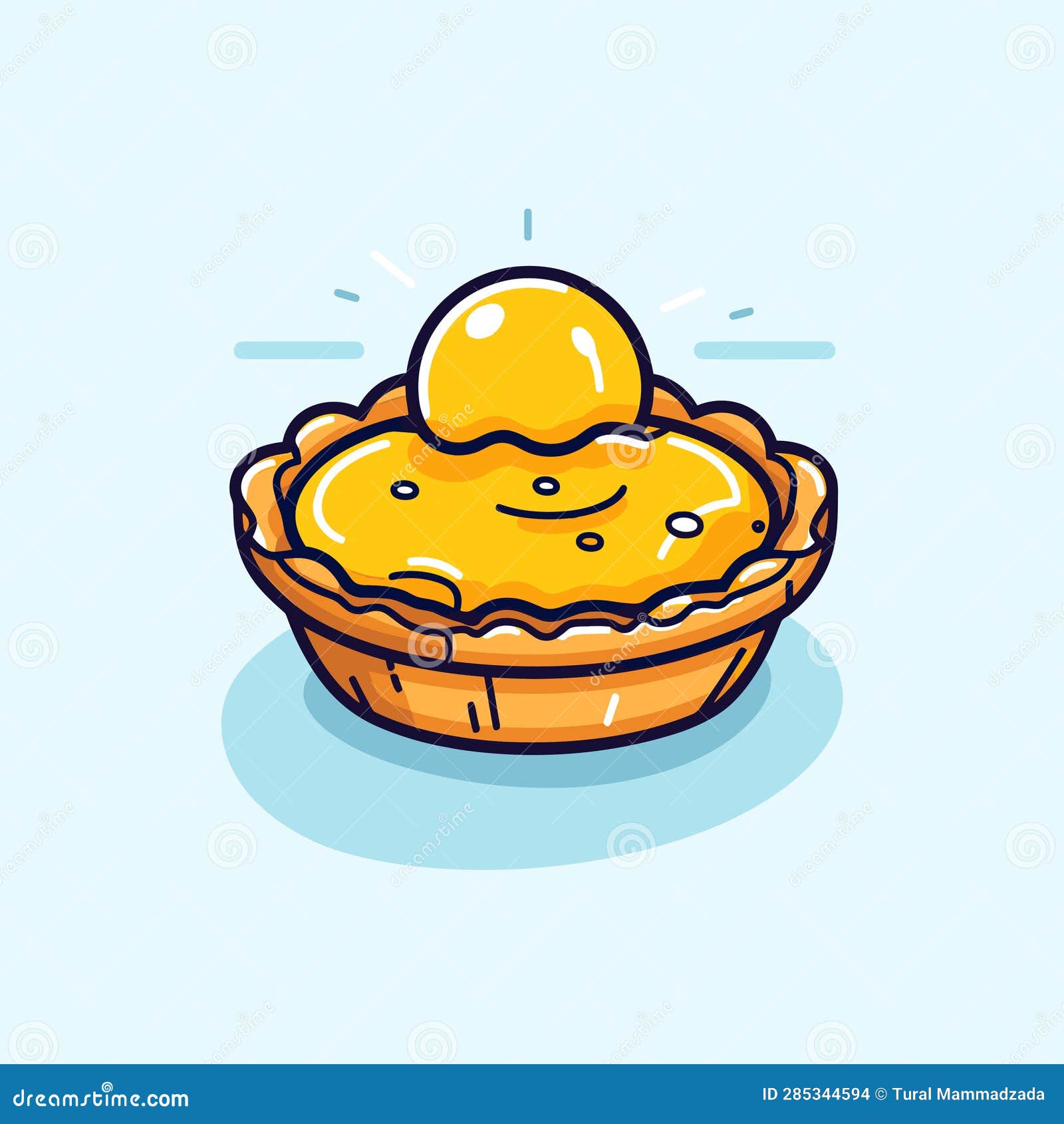 Vector of a Cheerful Smiley Face on a Delicious Pie Stock Vector ...
