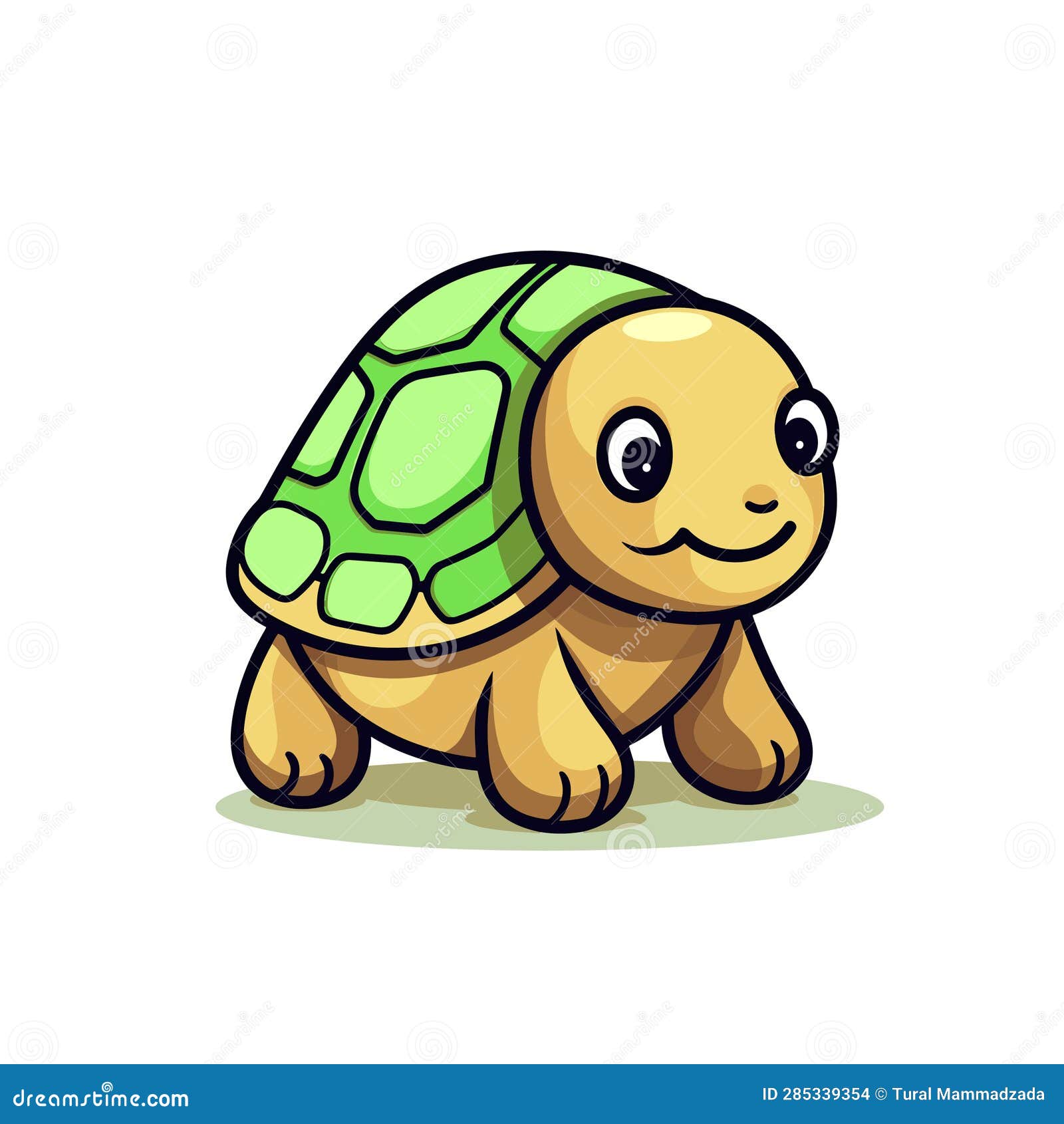 Vector of a Cheerful Turtle with a Contagious Smile Stock Vector ...