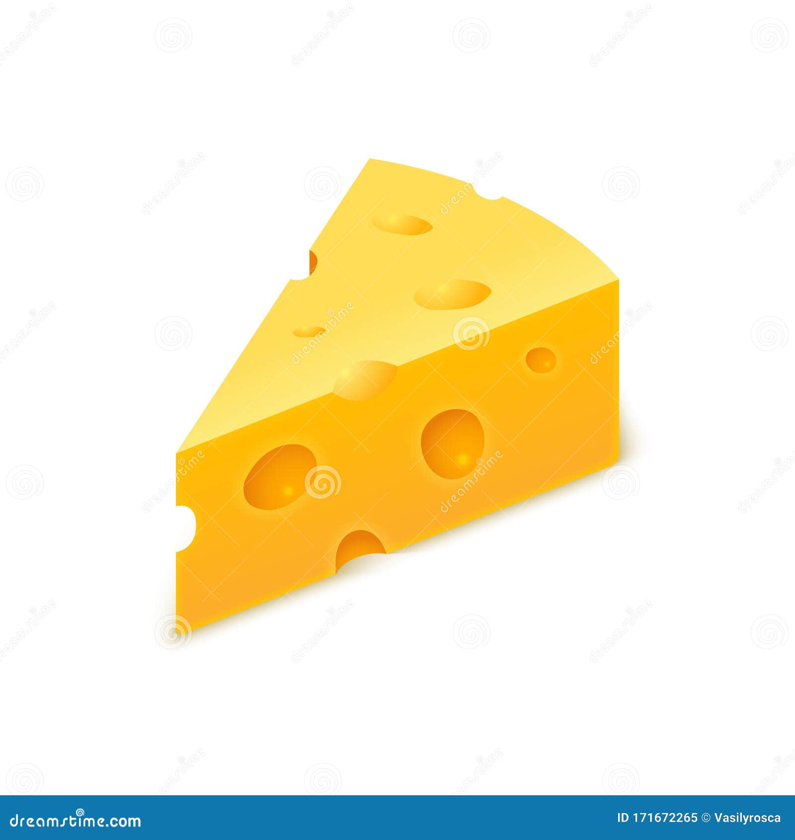 Vector Cheese Cheddar Piece. Slice Block of Swiss Cheese Stock Vector ...