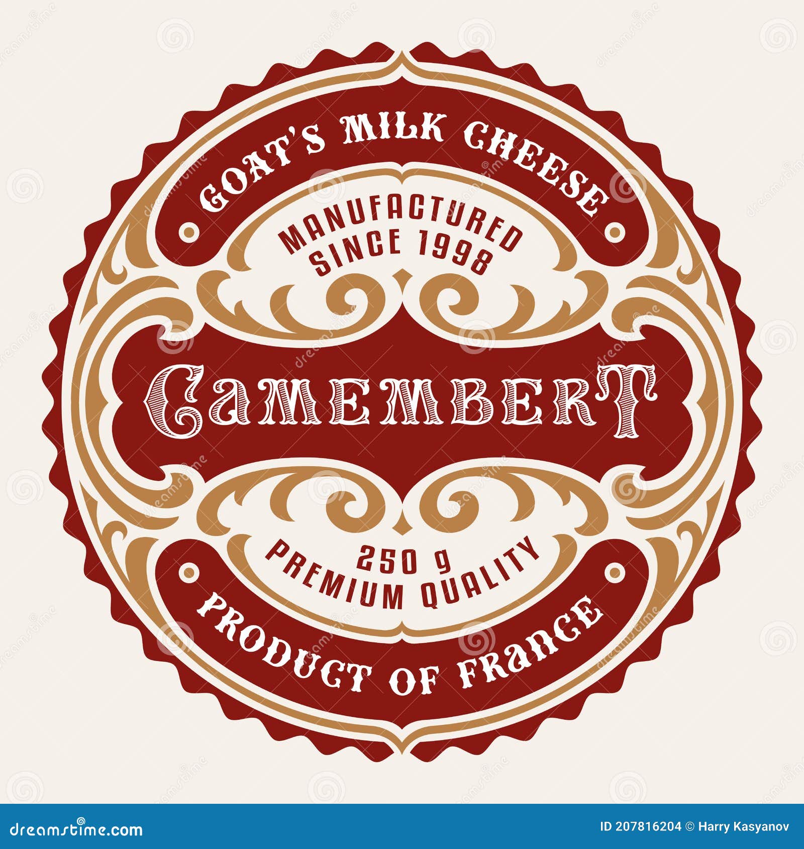 A Vector Cheese Label in Vintage Style Stock Vector - Illustration of ...