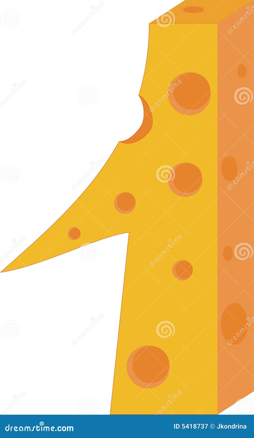 Vector cheese numeral one stock vector. Illustration of products - 5418737