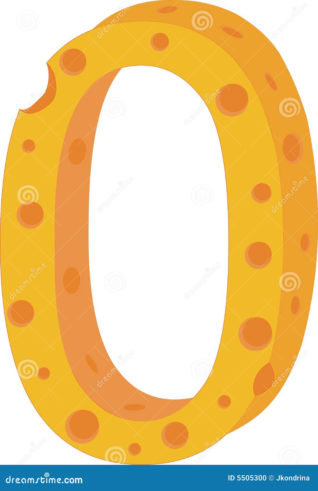 Vector cheese numeral zero stock vector. Illustration of painting - 5505300