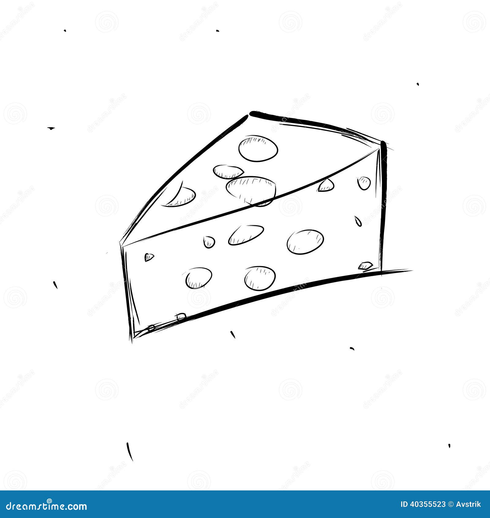 Vector cheese sketch. stock vector. Illustration of presentation - 40355523