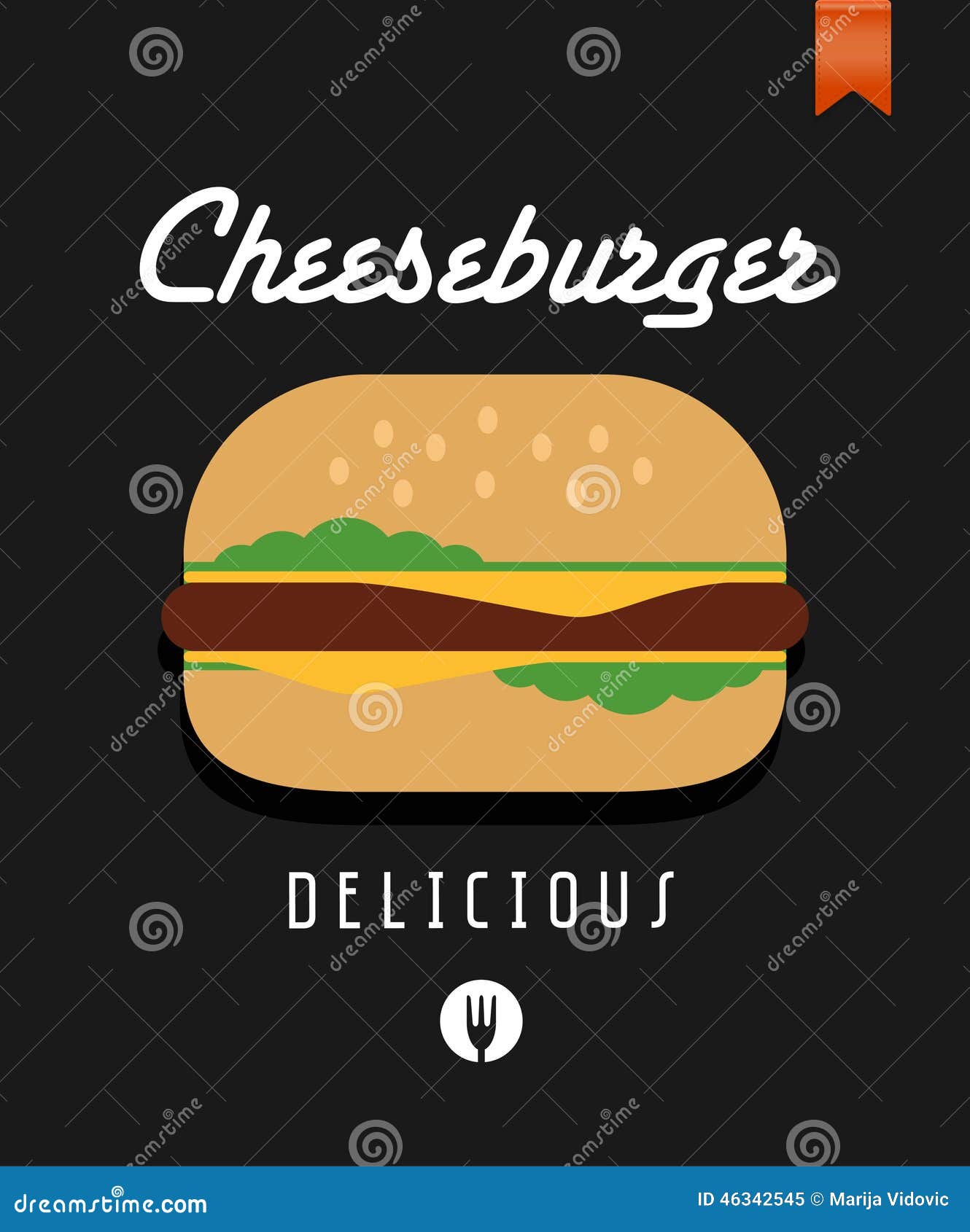 Vector cheeseburger poster stock vector. Illustration of meal - 46342545