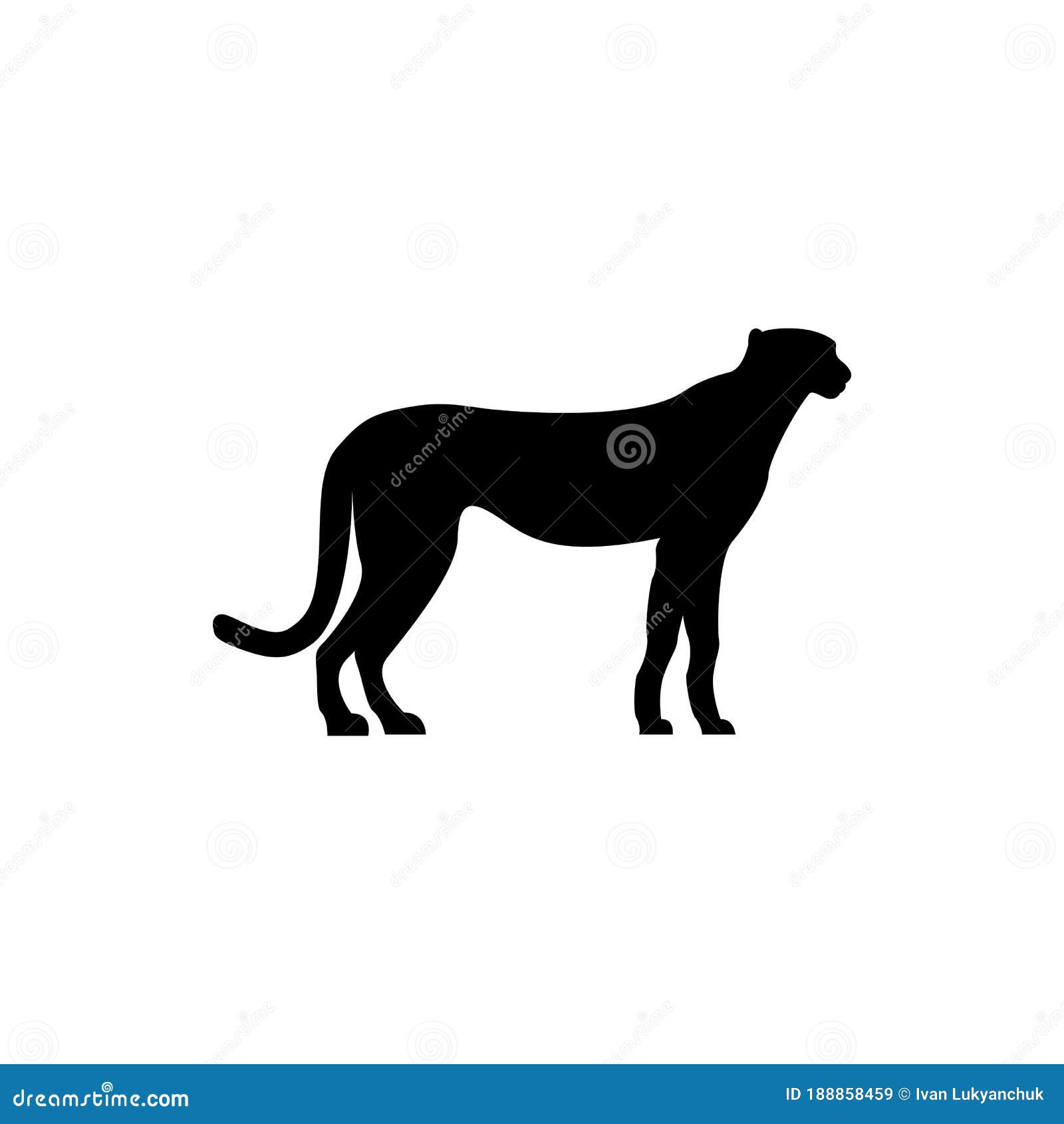 Cheetah Silhouette Simple White Background Vector Illustration ...