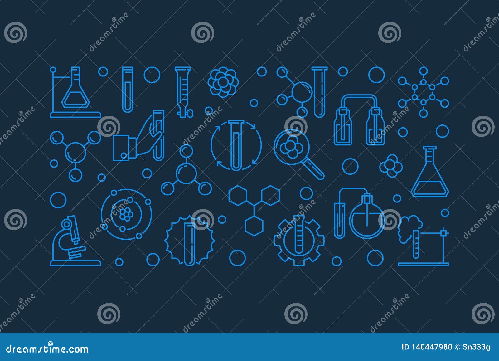 Vector Chemical Analysis Outline Illustration or Banner Stock Vector ...