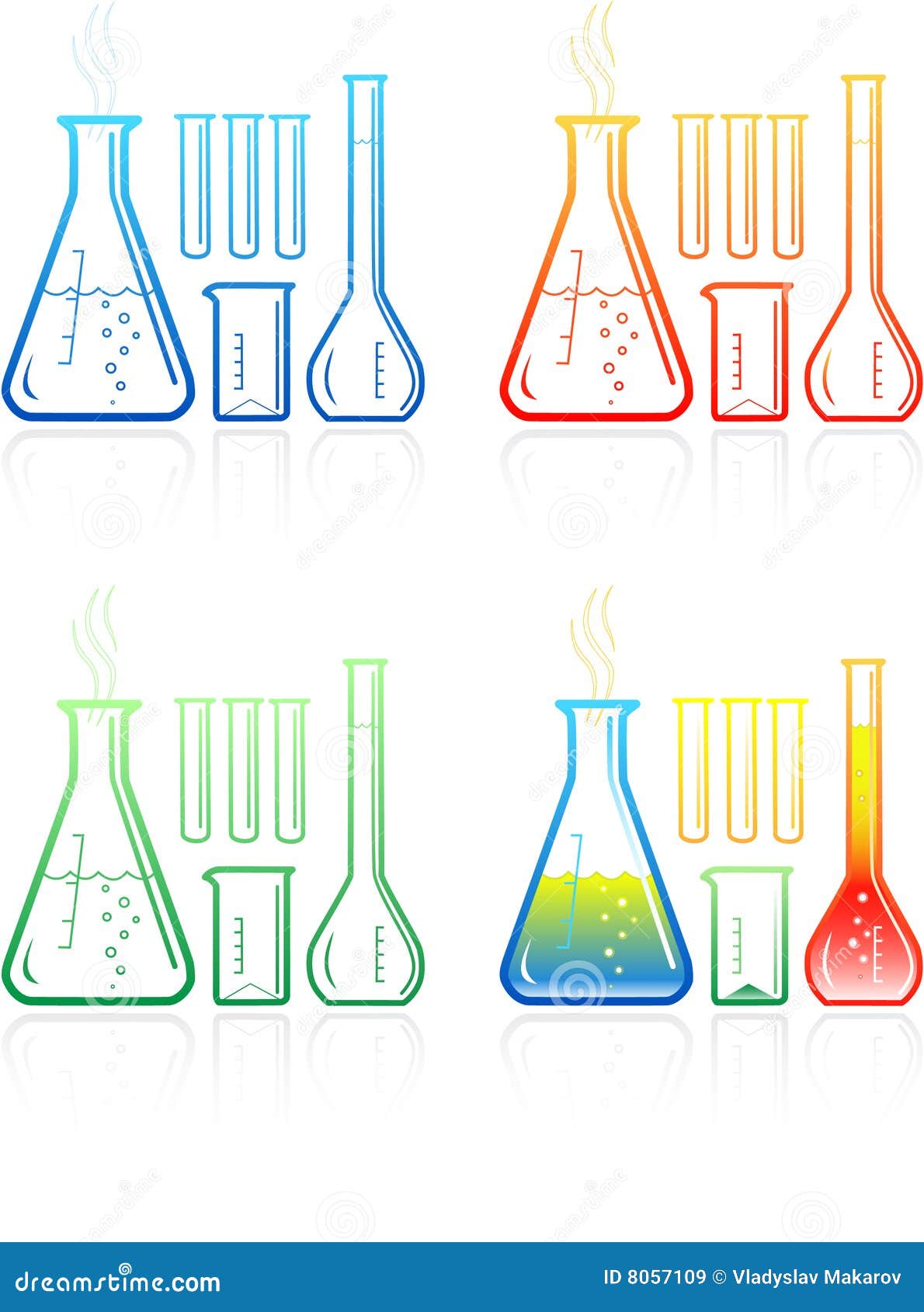 Vector Chemische Reageerbuizenpictogrammen Vector Illustratie ...