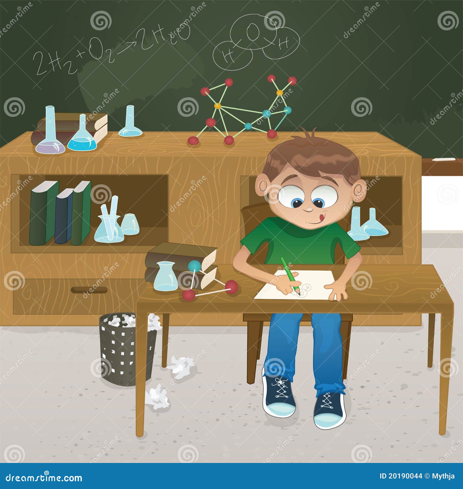 Vector Chemistry Class Illustration Stock Vector - Illustration of desk ...