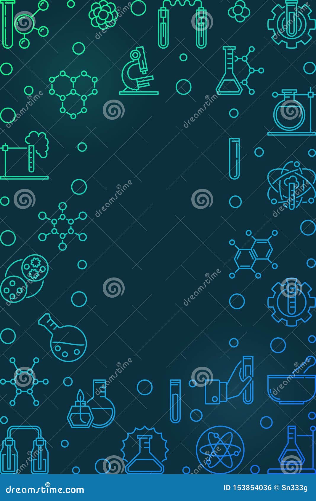 Vector Chemistry Colorful Vertical Frame - Chemical Background Stock ...