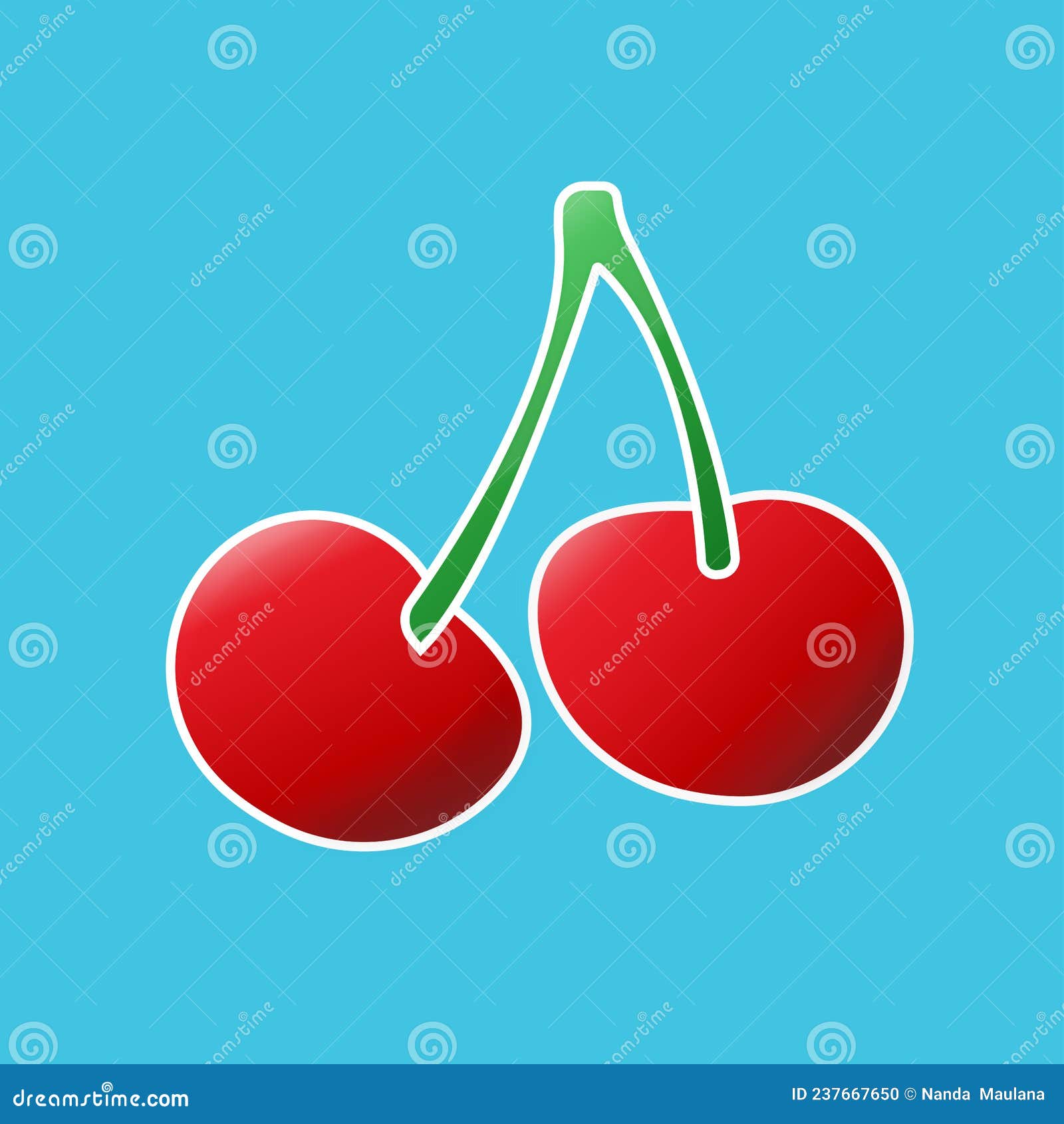 Vector Graphic of Red Cherrys Stock Vector - Illustration of cherry ...