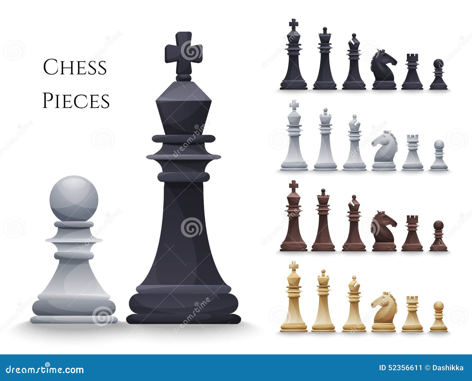 Vector Chess Figures Big Set Stock Vector - Illustration of black ...