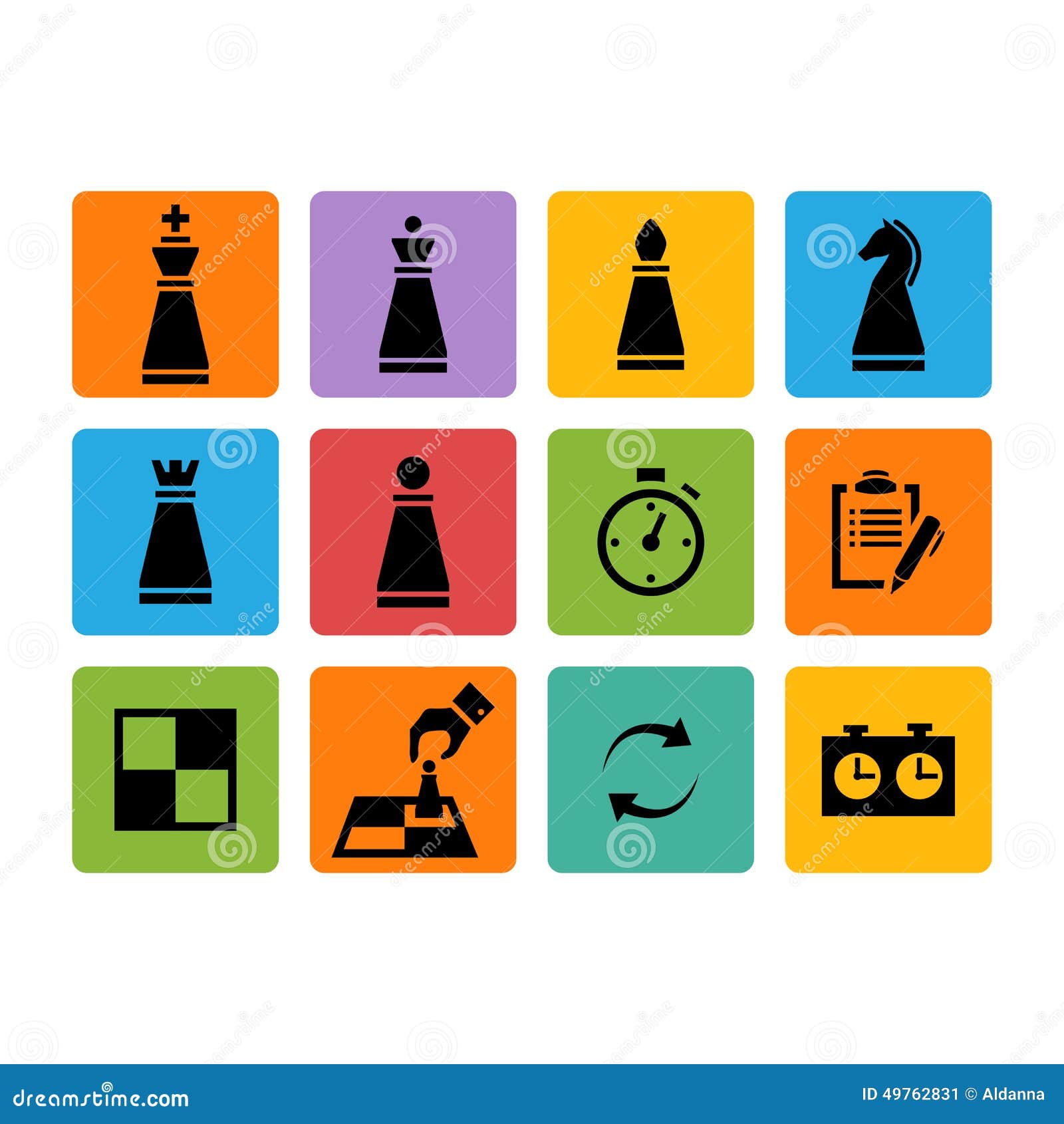 Vector Chess Pieces Black Icons Set Stock Vector - Illustration of ...