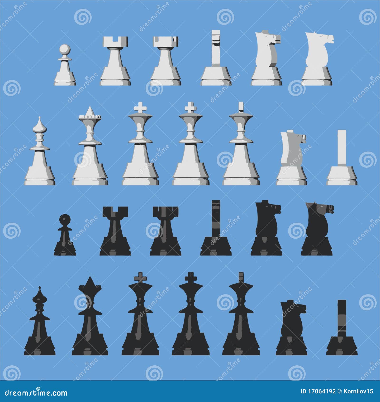 Vector Chess Pieces from Different Views Stock Vector - Illustration of ...