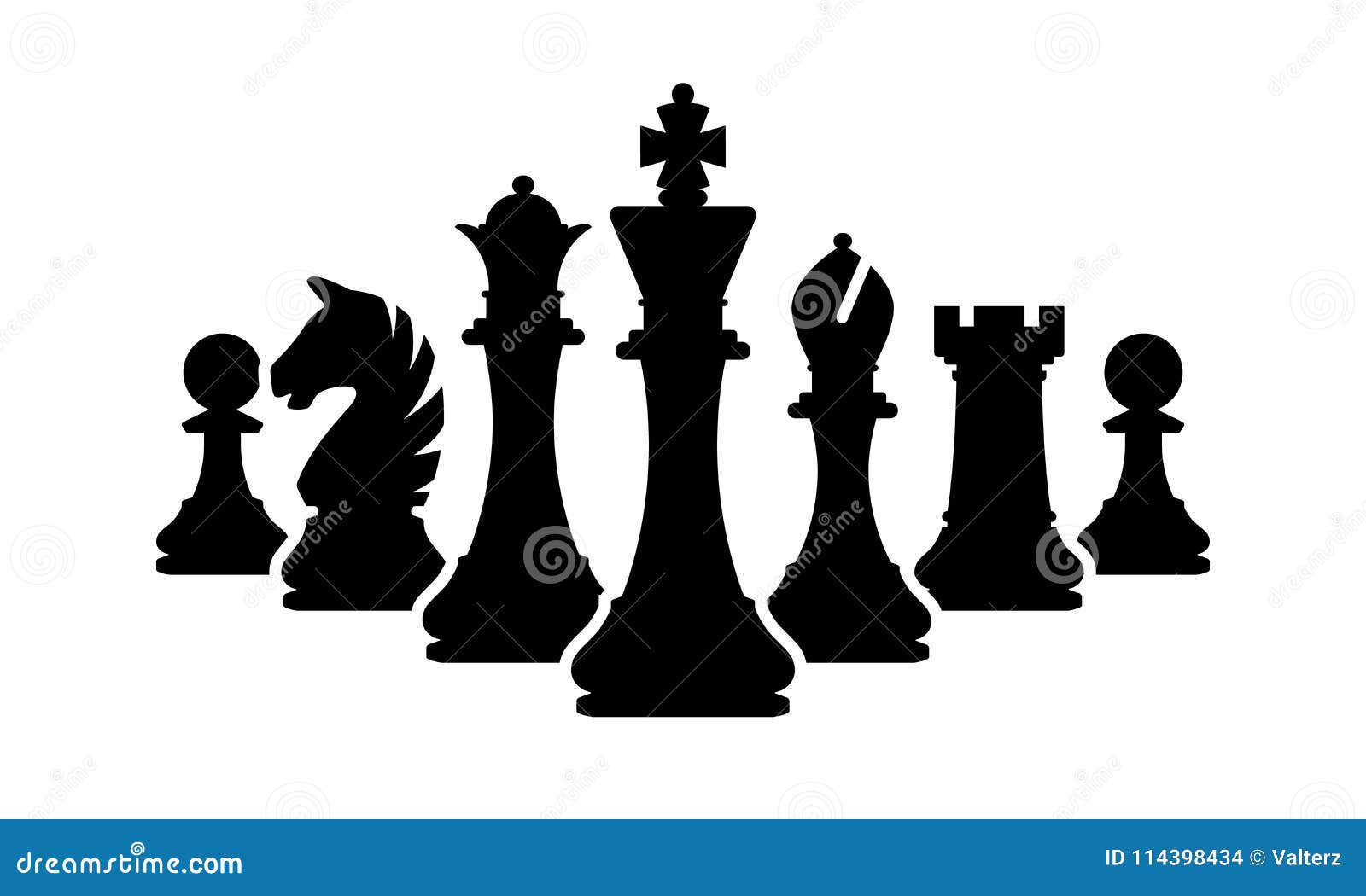 Vector Chess Pieces Team Isolated White Silhouettes Chess Pieces ...
