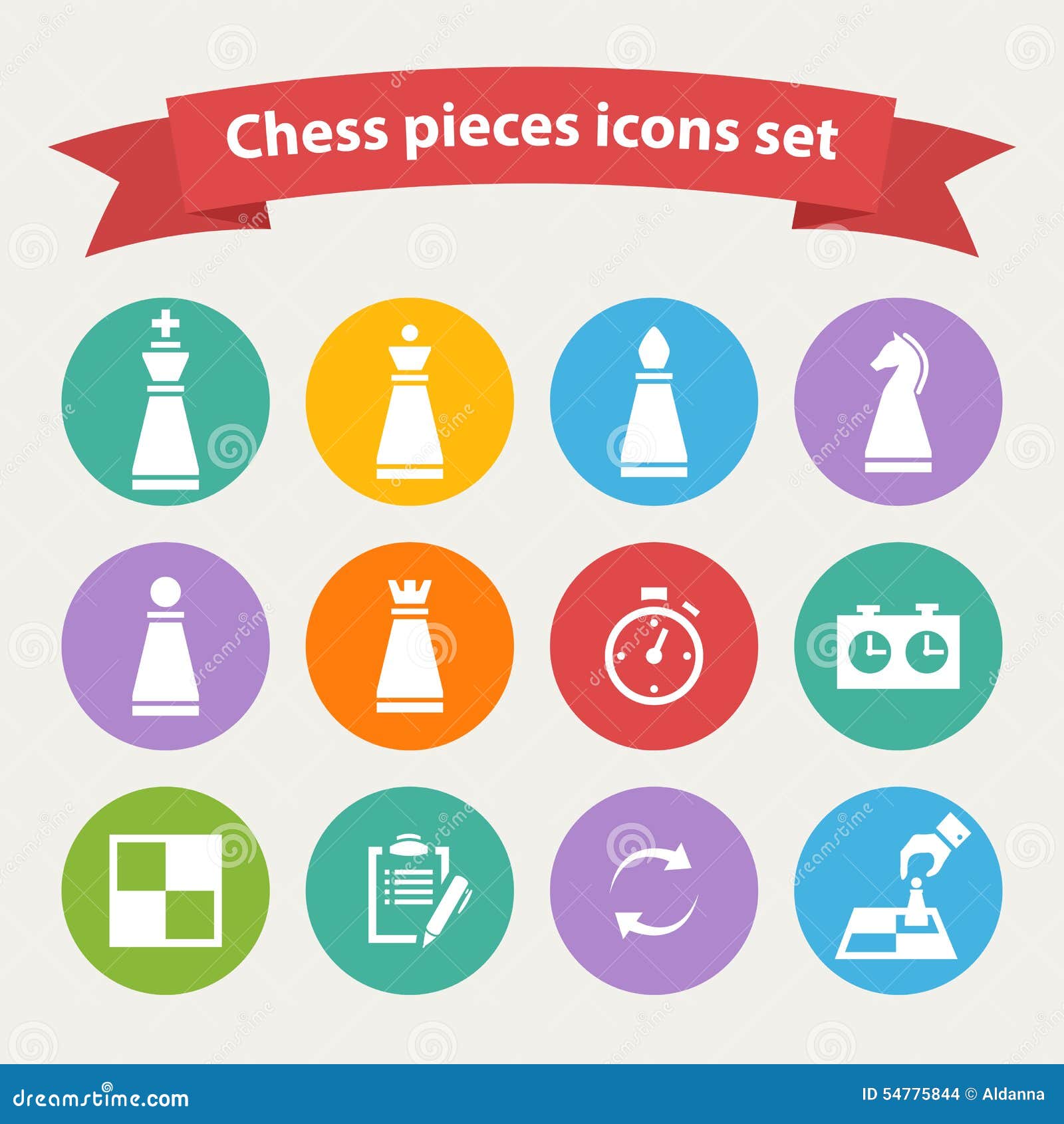 Vector Chess Pieces White Icons Set Stock Vector - Illustration of ...