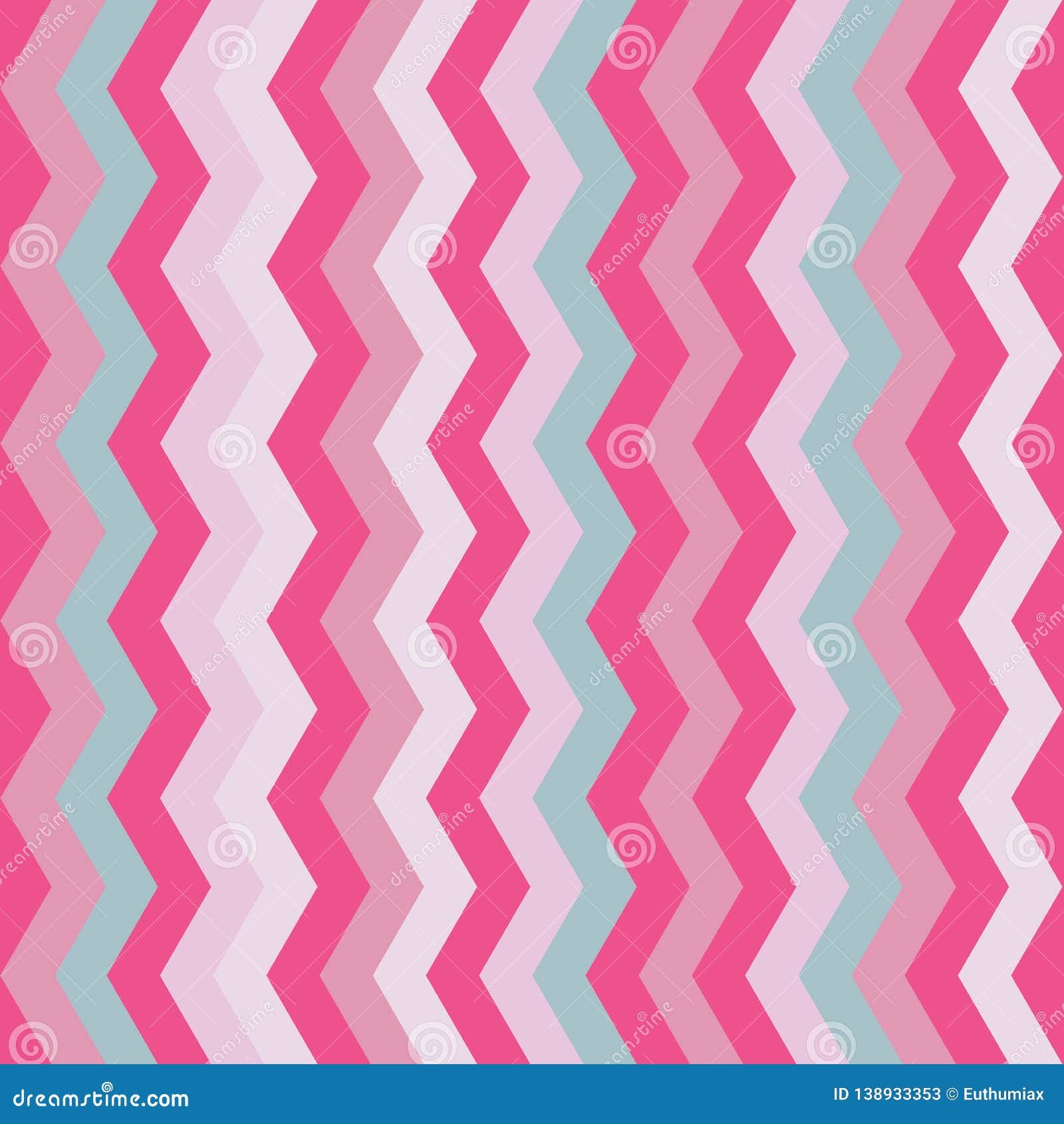 Vector Chevron Seamless Pattern. Blue and Pink Chevron or Zig Zag Pattern. Stock Vector ...
