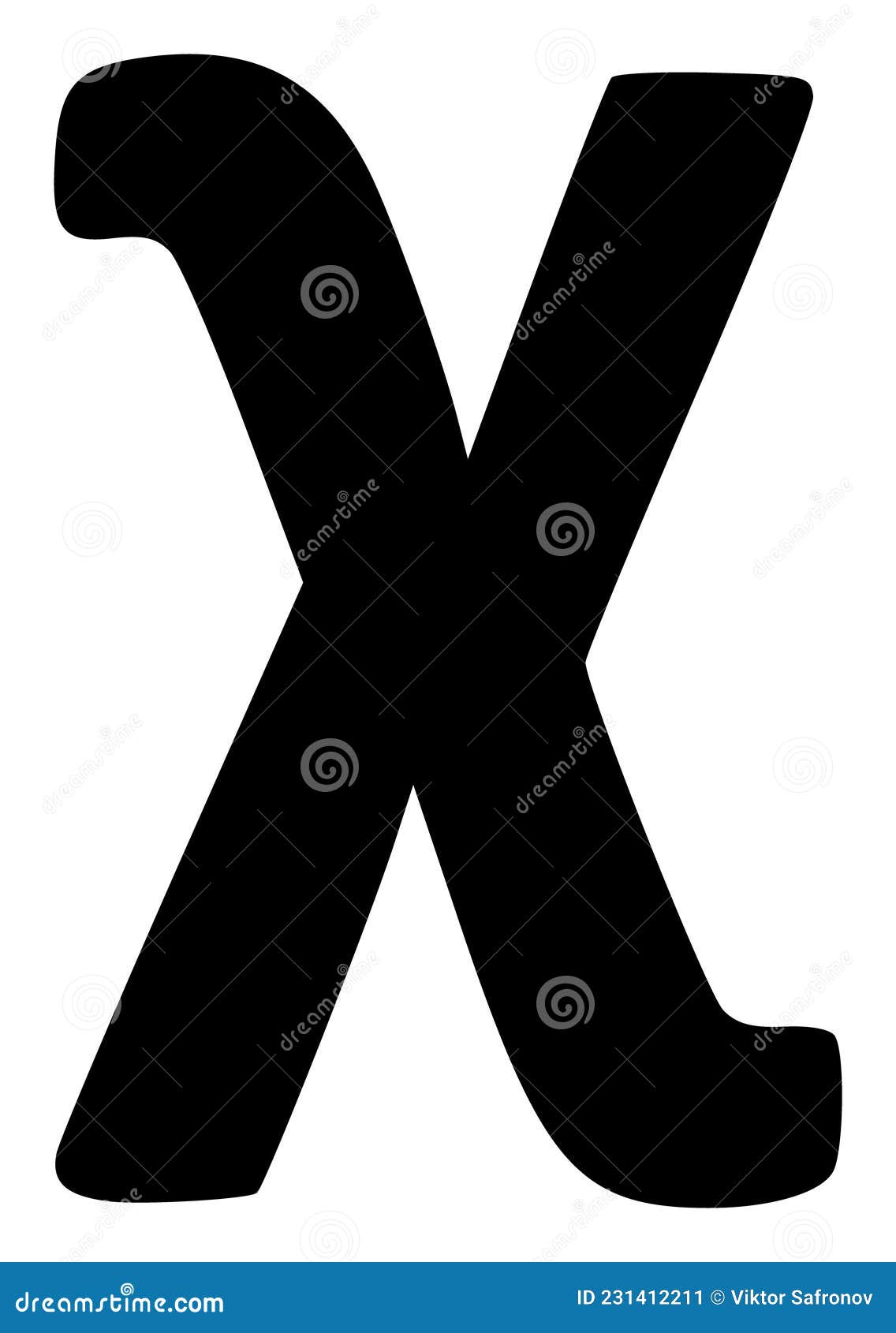 Vector Chi Greek Lowercase Symbol Flat Icon Illustration Stock Vector ...
