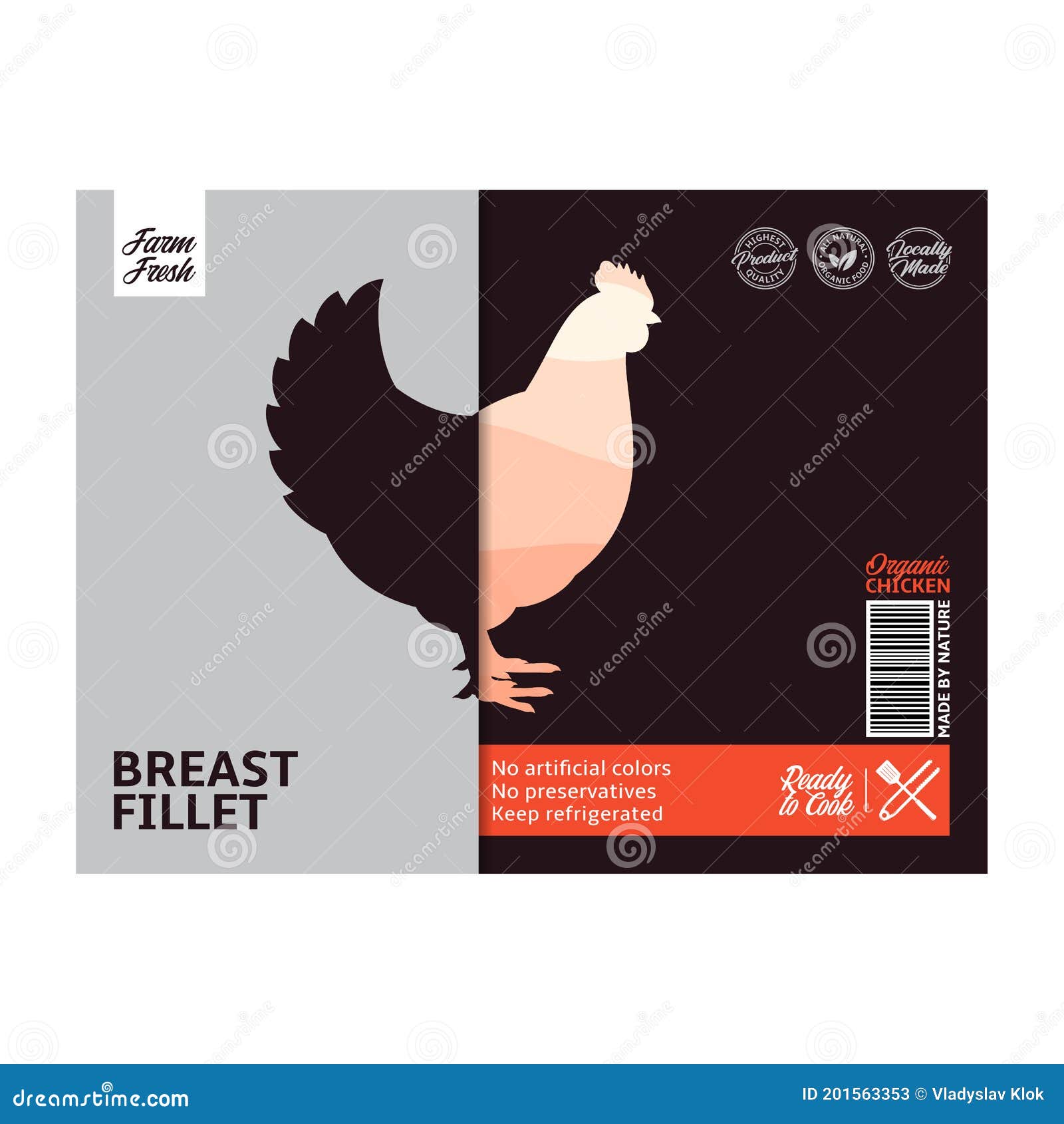 Vector Chicken Meat Packaging Design Stock Vector - Illustration of ...