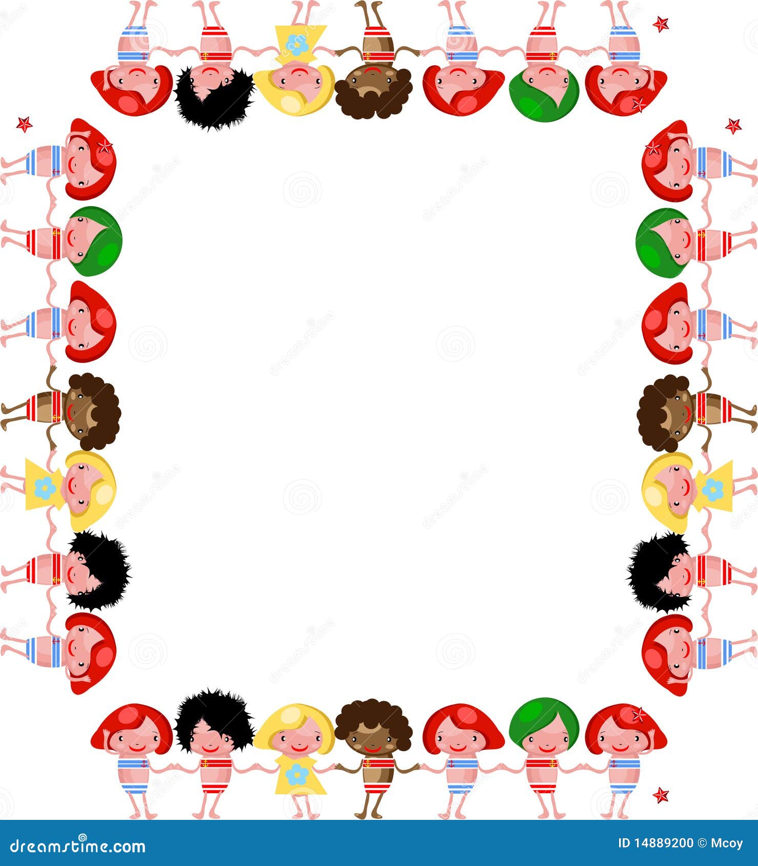 Vector Chidren Frame Banner Border Kids Stock Illustration ...