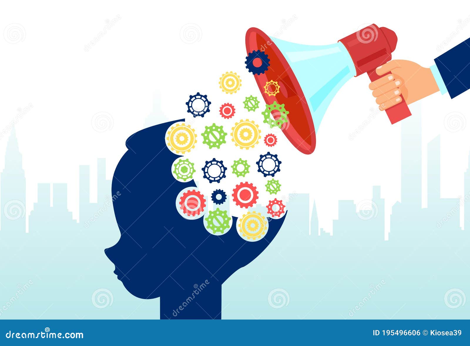 Vector of a Child Being Influenced by a Man Stock Vector - Illustration ...