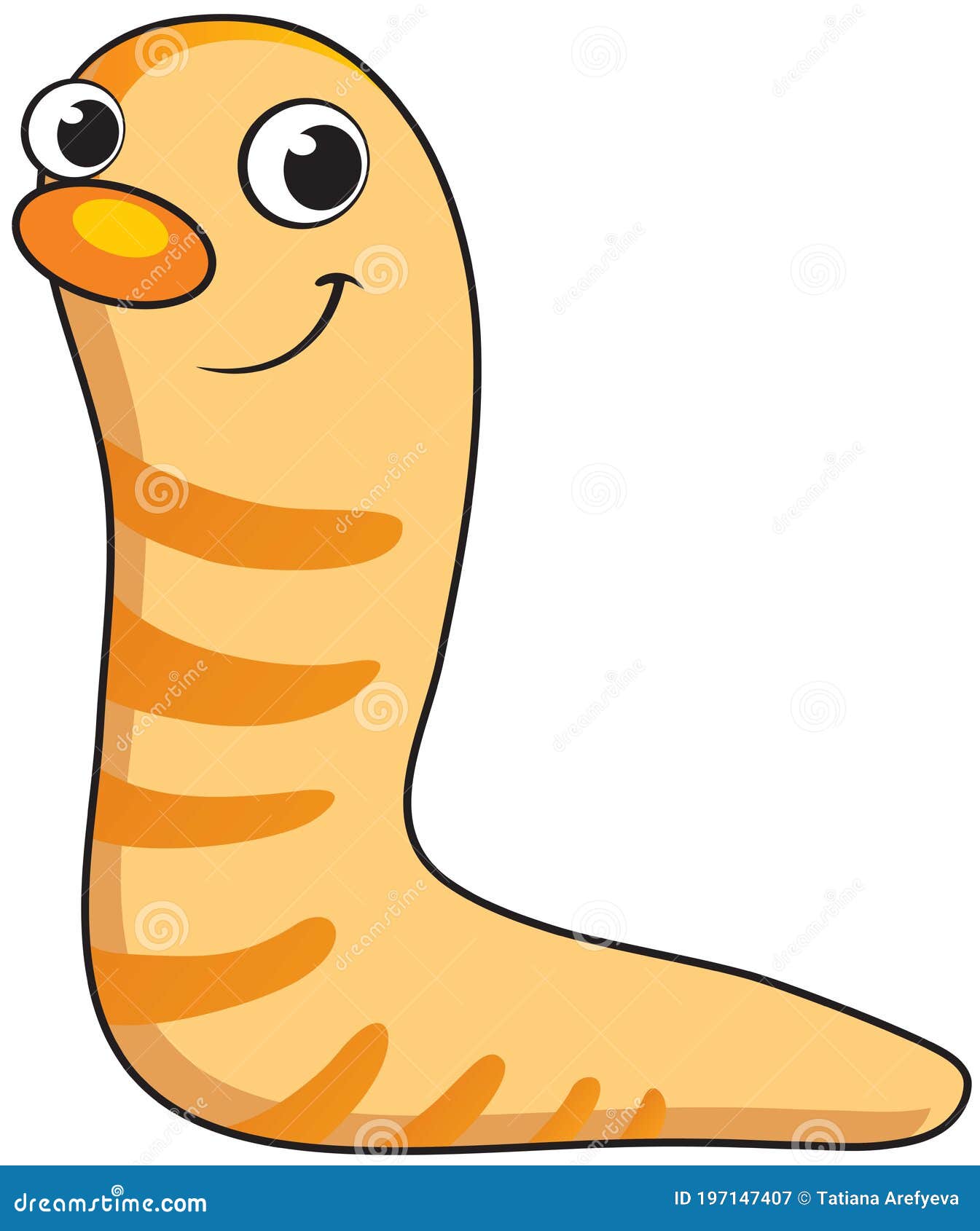 Vector Children Illustration Funny Worm Stock Vector - Illustration of ...