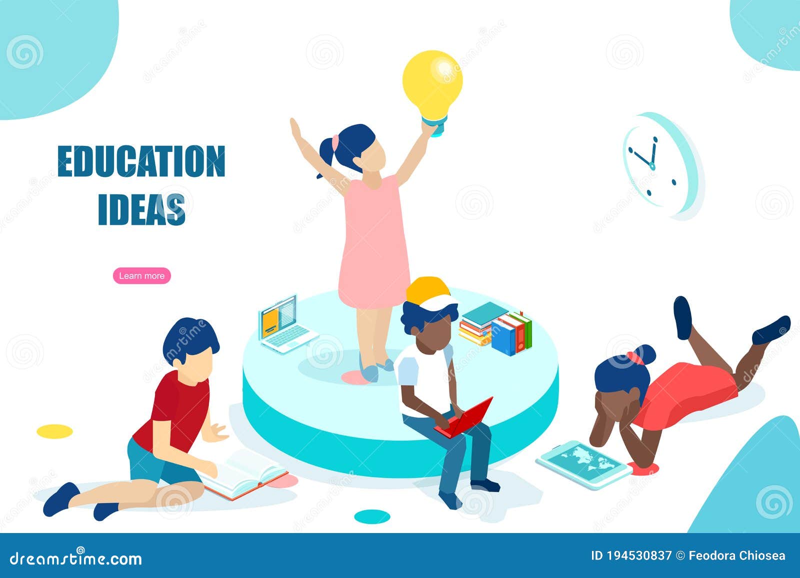 Vector of Children Learning Using Different Educational Tools Stock ...