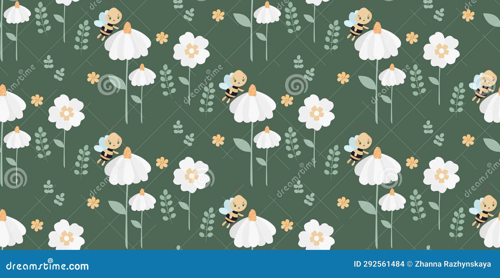 Vector Children S Pattern of Bees and Daisies. Great for Spring and ...