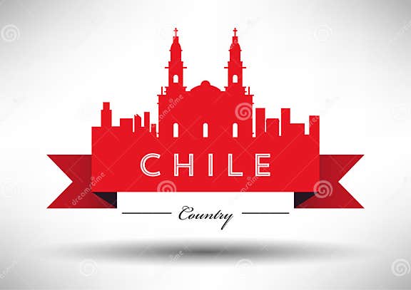 Vector Chile Skyline Design Stock Vector - Illustration of holiday ...