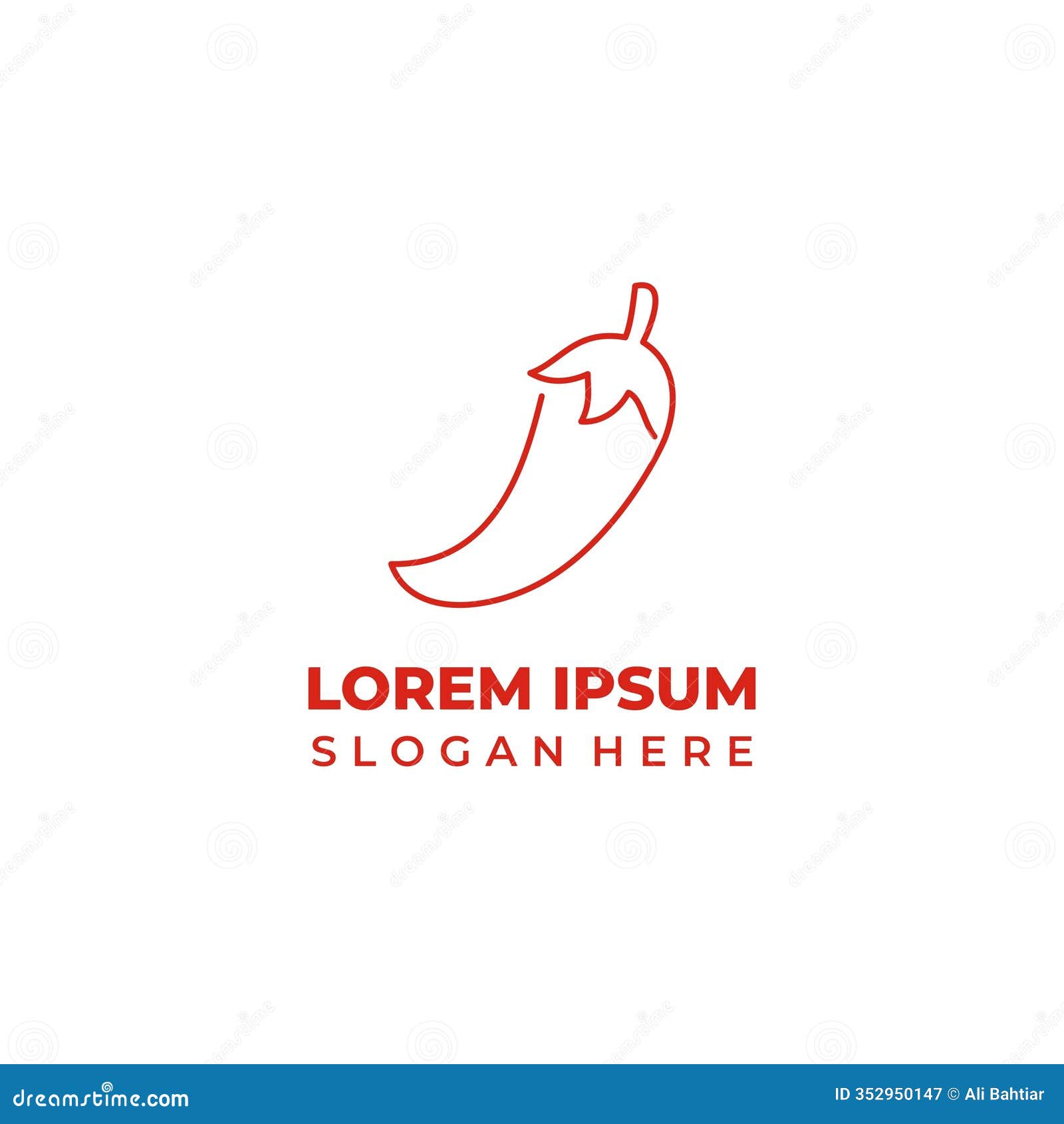 Vector Chili Logo, Lineart Style Stock Illustration - Illustration of ...
