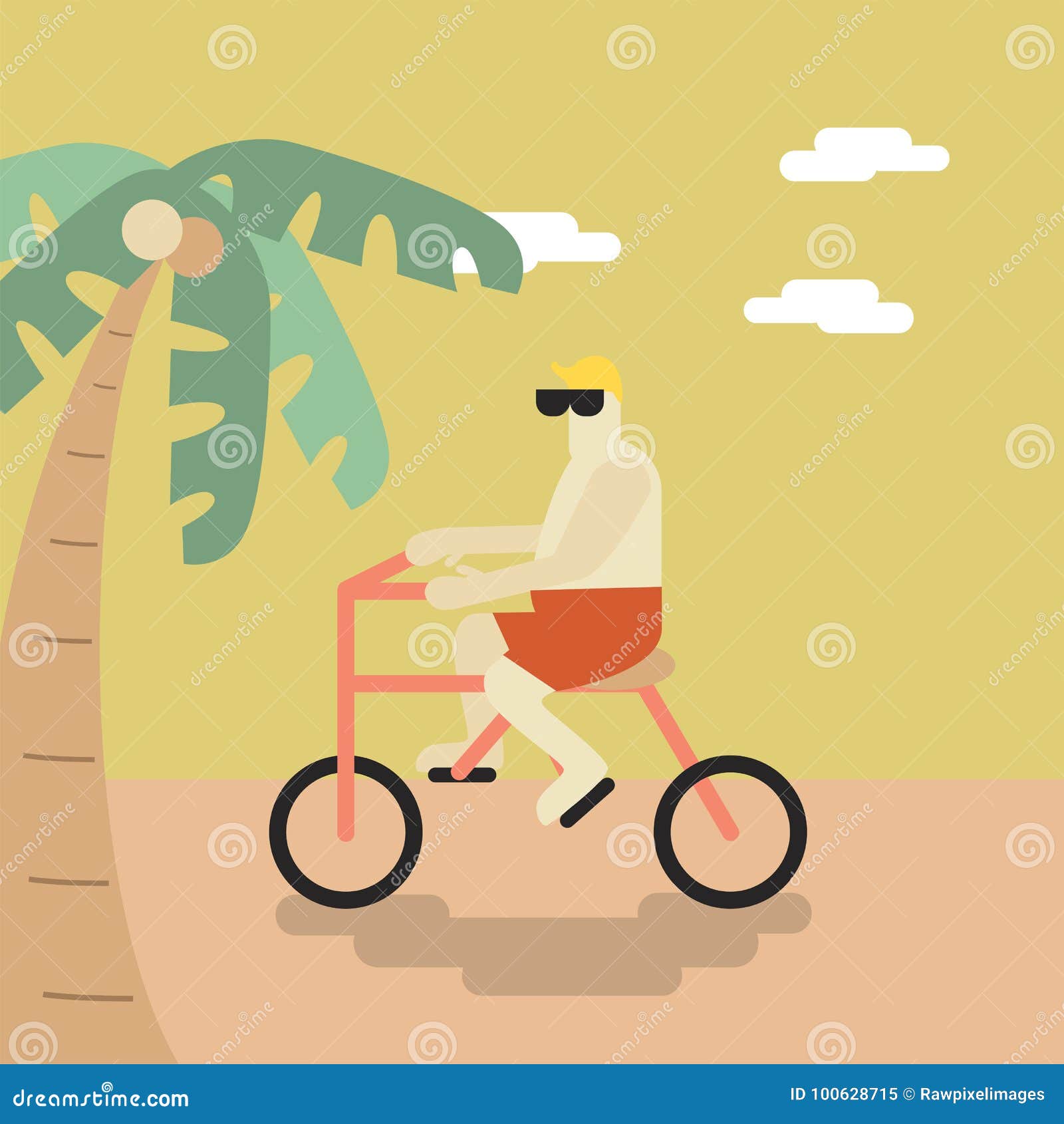 Vector of chill on beach stock vector. Illustration of vector - 100628715