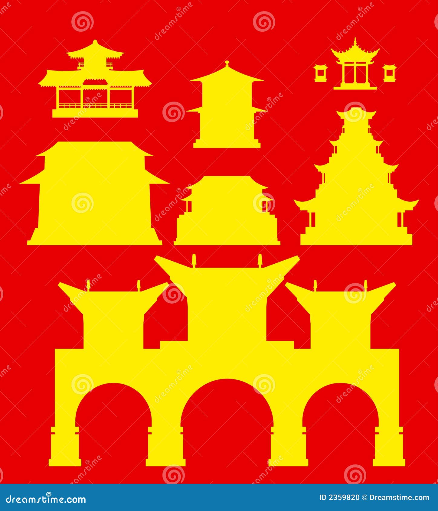 Vector China houses stock vector. Illustration of backgrounds - 2359820