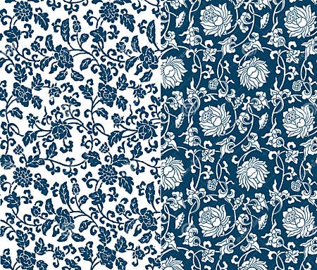 Vector Chinese Floral Pattern Stock Vector - Illustration of oriental ...