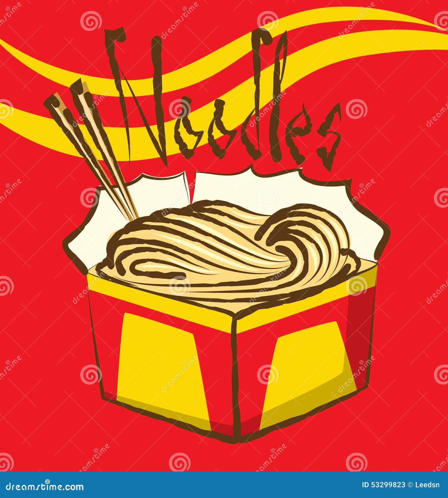 Vector Chinese Noodles stock vector. Illustration of brush - 53299823