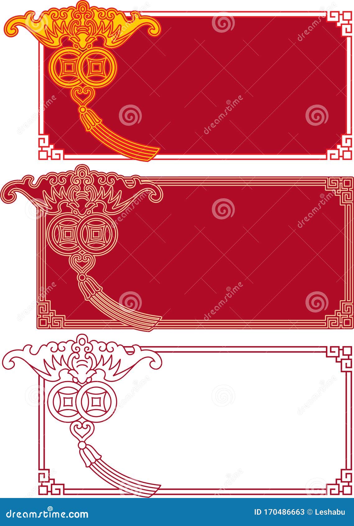 Chinese Pattern - Custom Card or Invitation with Bat Stock Vector ...