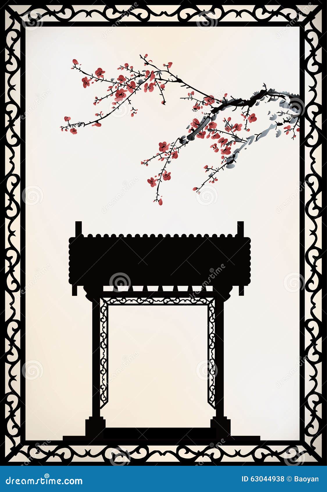 Vector chinese theme stock vector. Illustration of china - 63044938