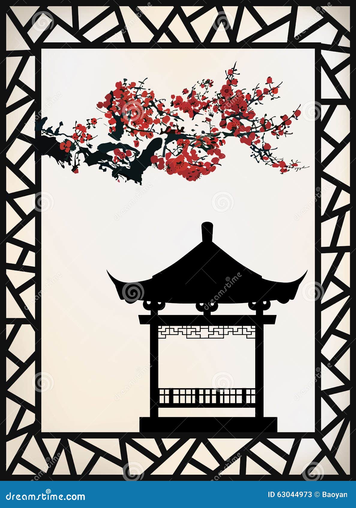 Vector chinese theme stock vector. Illustration of traditional - 63044973