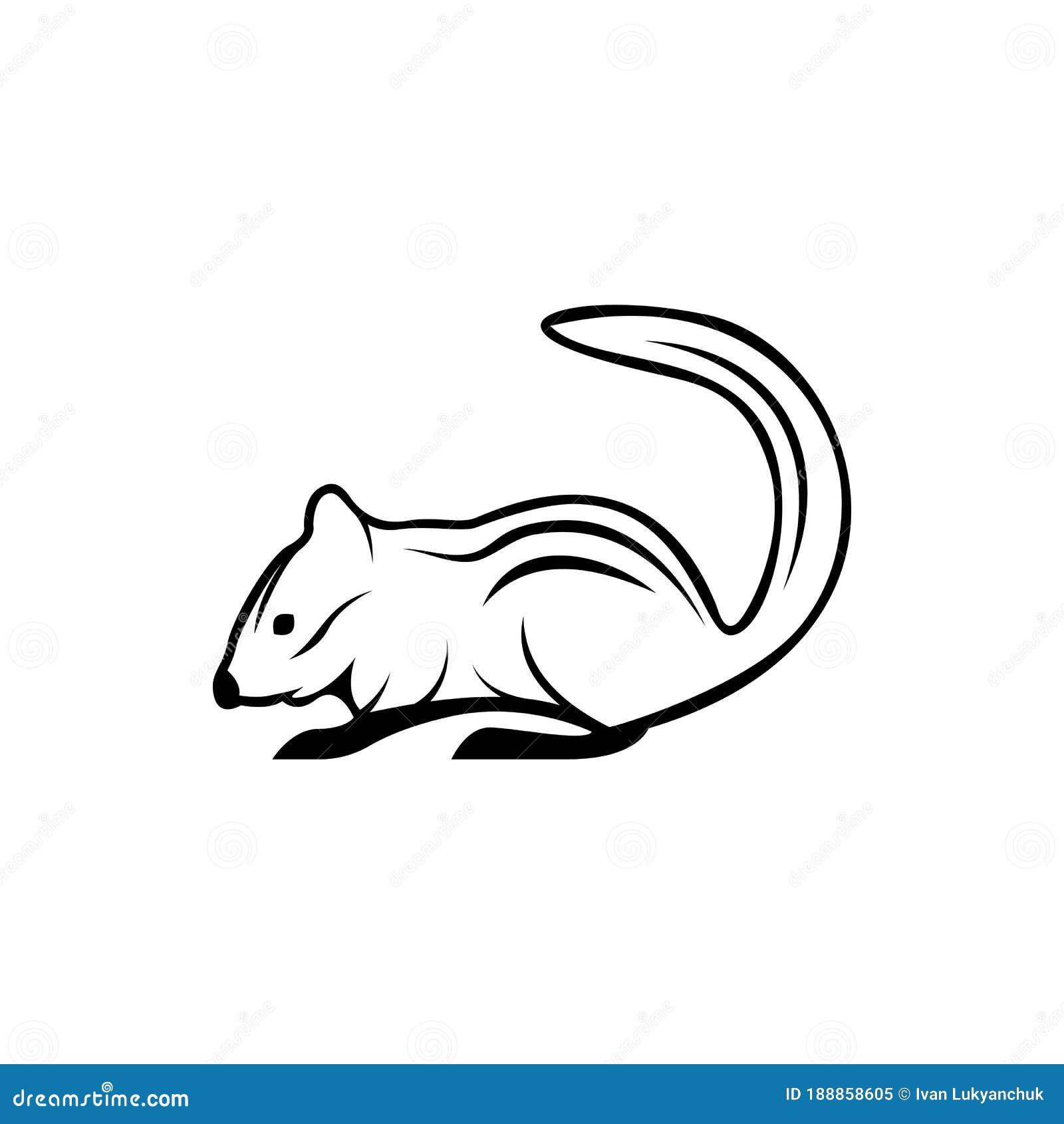 Vector Chipmunk Silhouette View Side for Retro Logos, Emblems, Badges ...