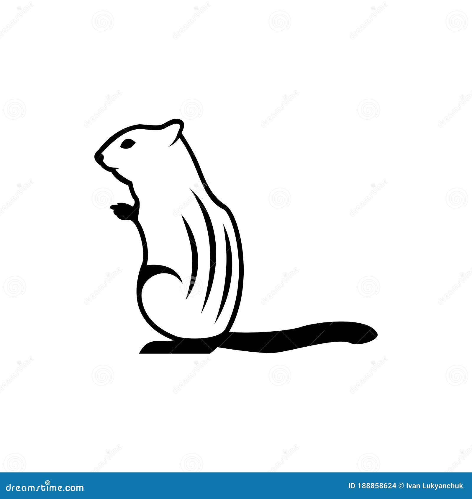 Vector Chipmunk Silhouette View Side For Retro Logos, Emblems, Badges ...
