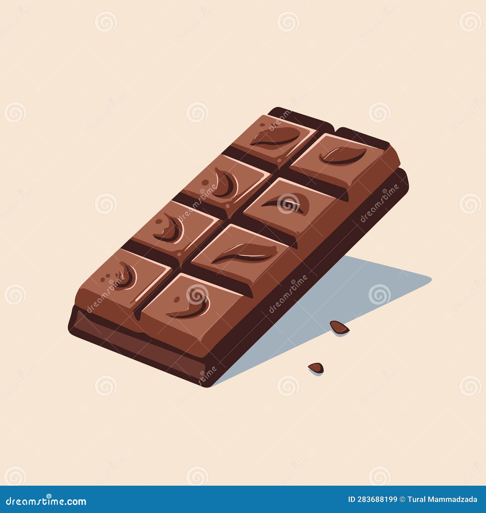 Vector of a Chocolate Bar with a Bite Taken Out of it Stock Vector ...