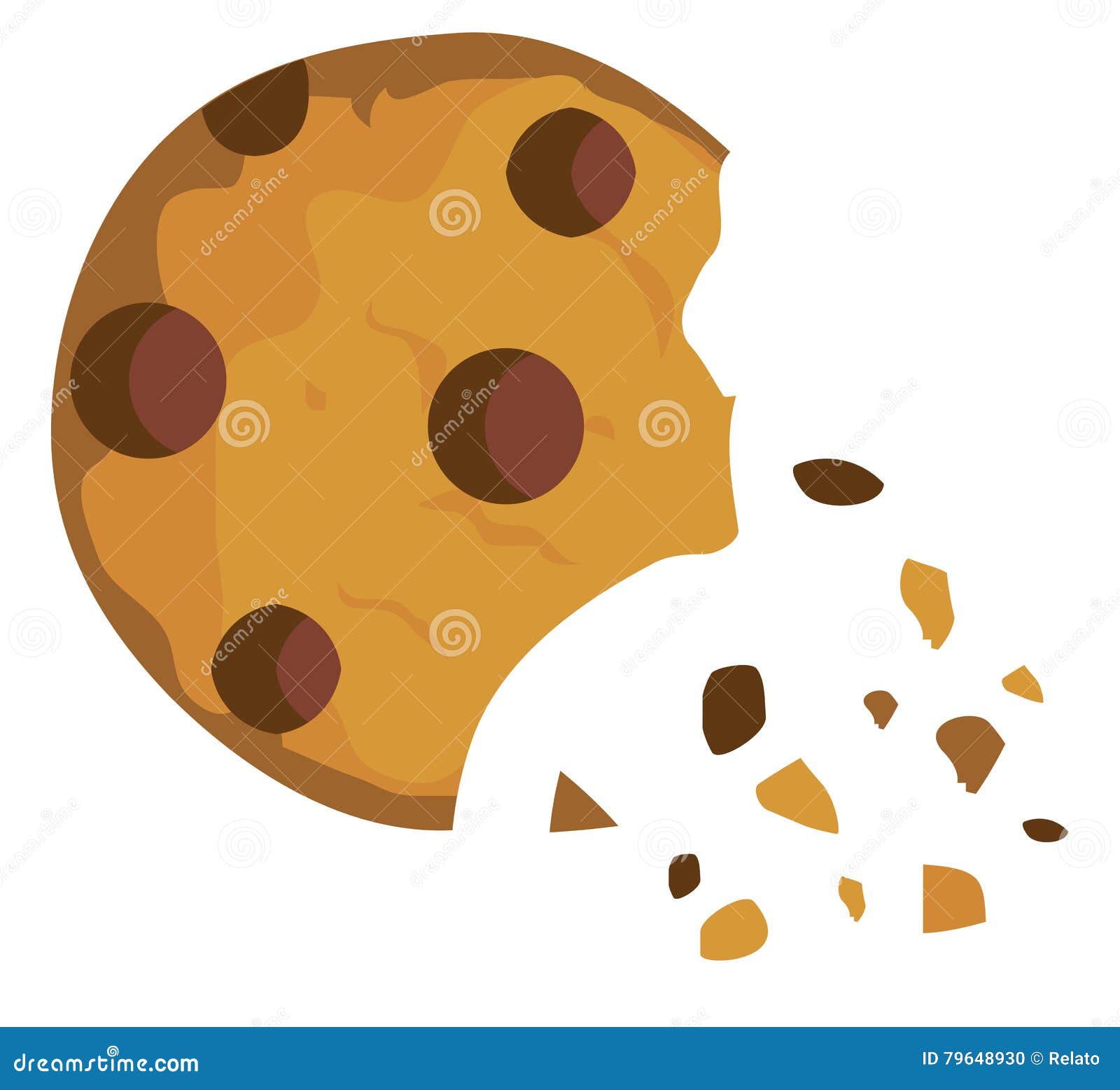 Vector Chocolate Chip Cookie Stock Vector - Illustration of cookies ...