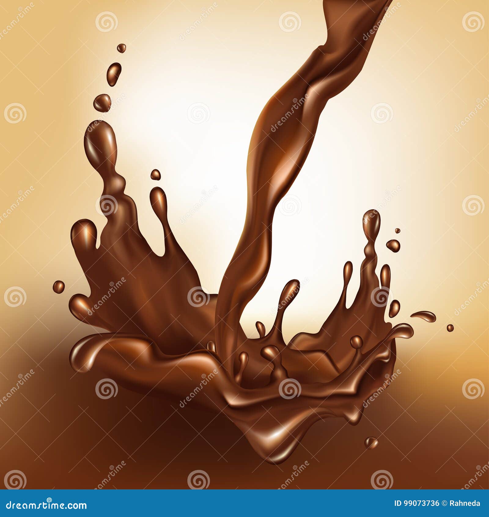 Chocolate Flow, Falling Drops And Splash, 3d Vector | CartoonDealer.com ...