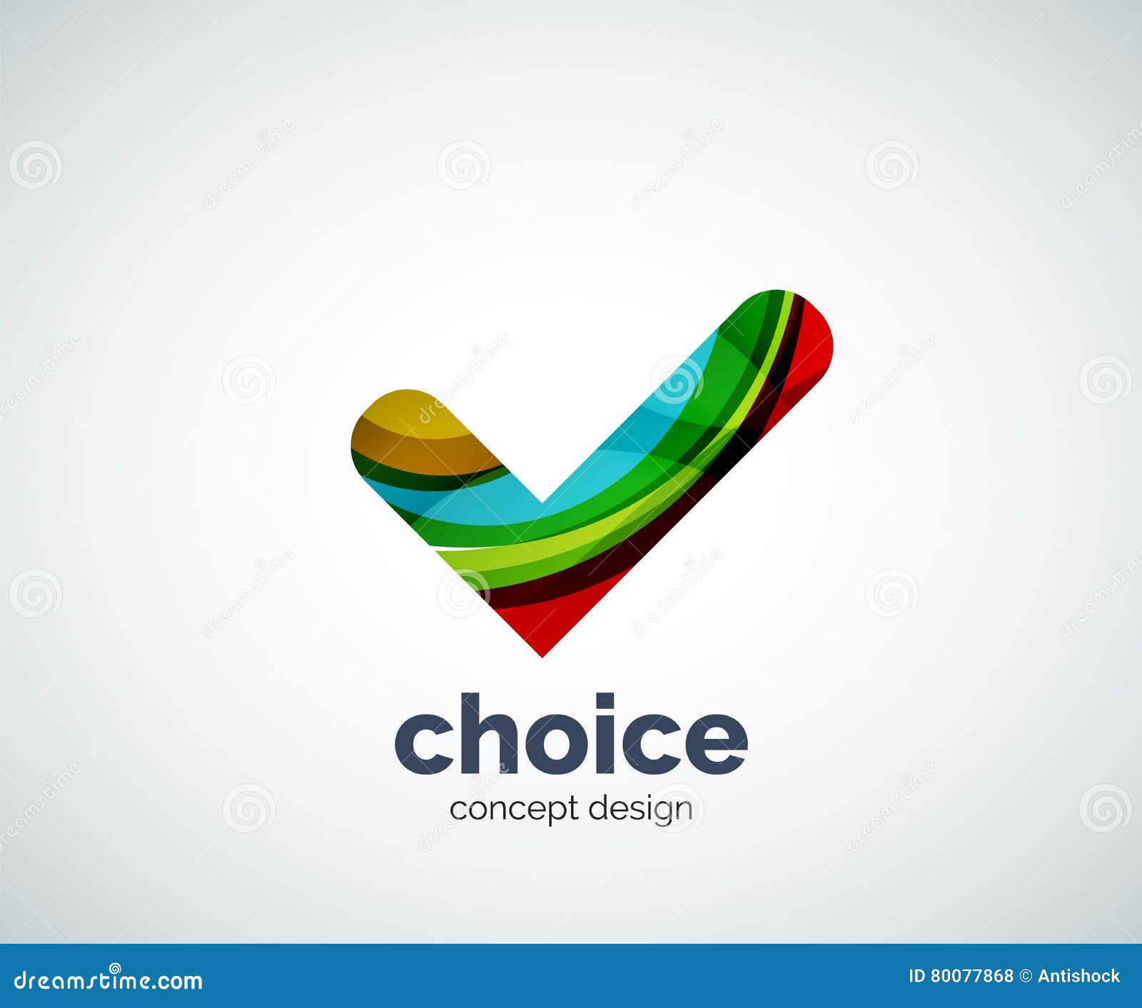 Vector Choice Concept, Tick Logo Template Stock Vector - Illustration ...
