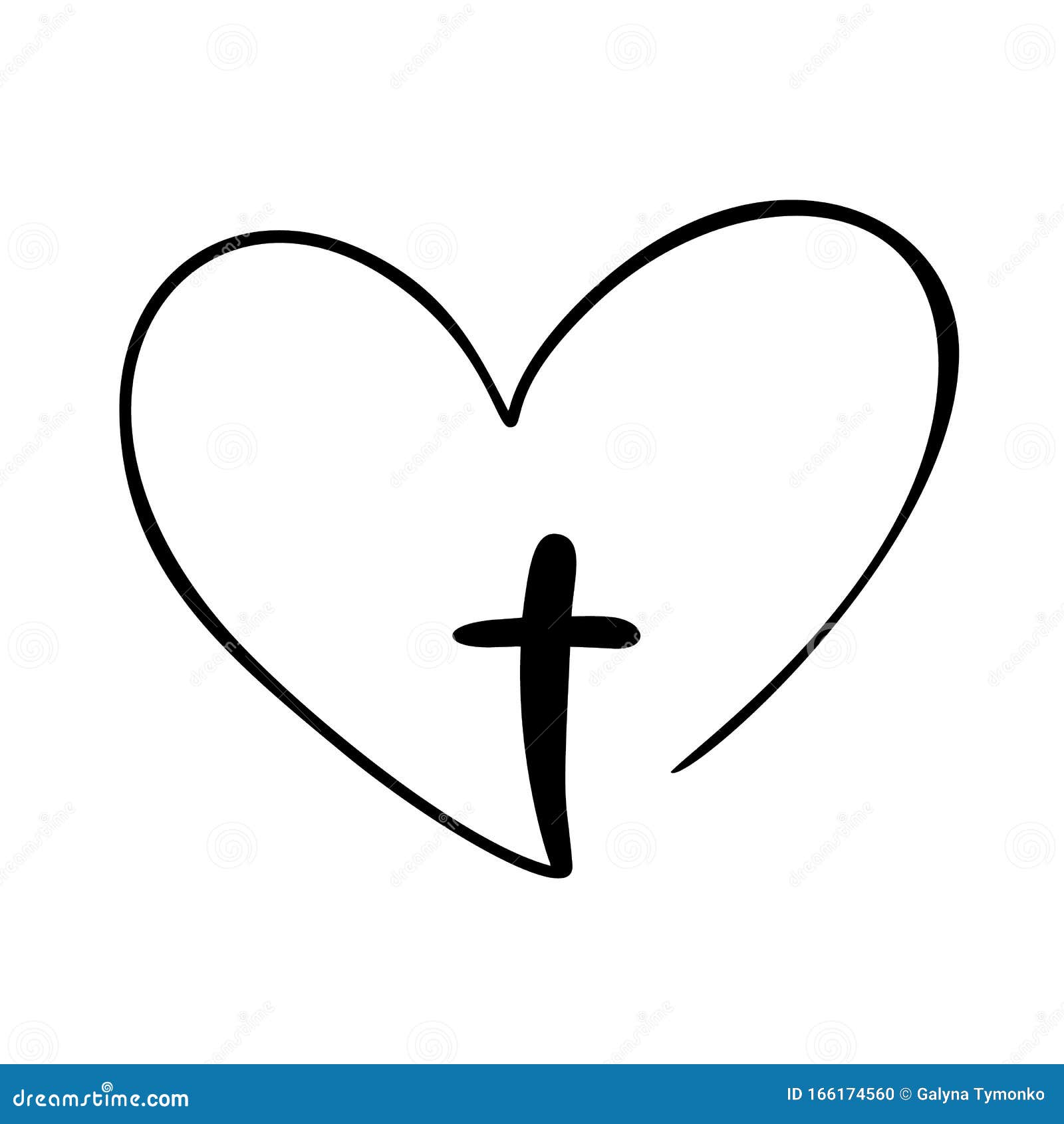 Vector Christian Logo Heart with Cross on a White Background. Isolated ... Vector Christian Logo Heart with Cross on a White Background. Isolated ...