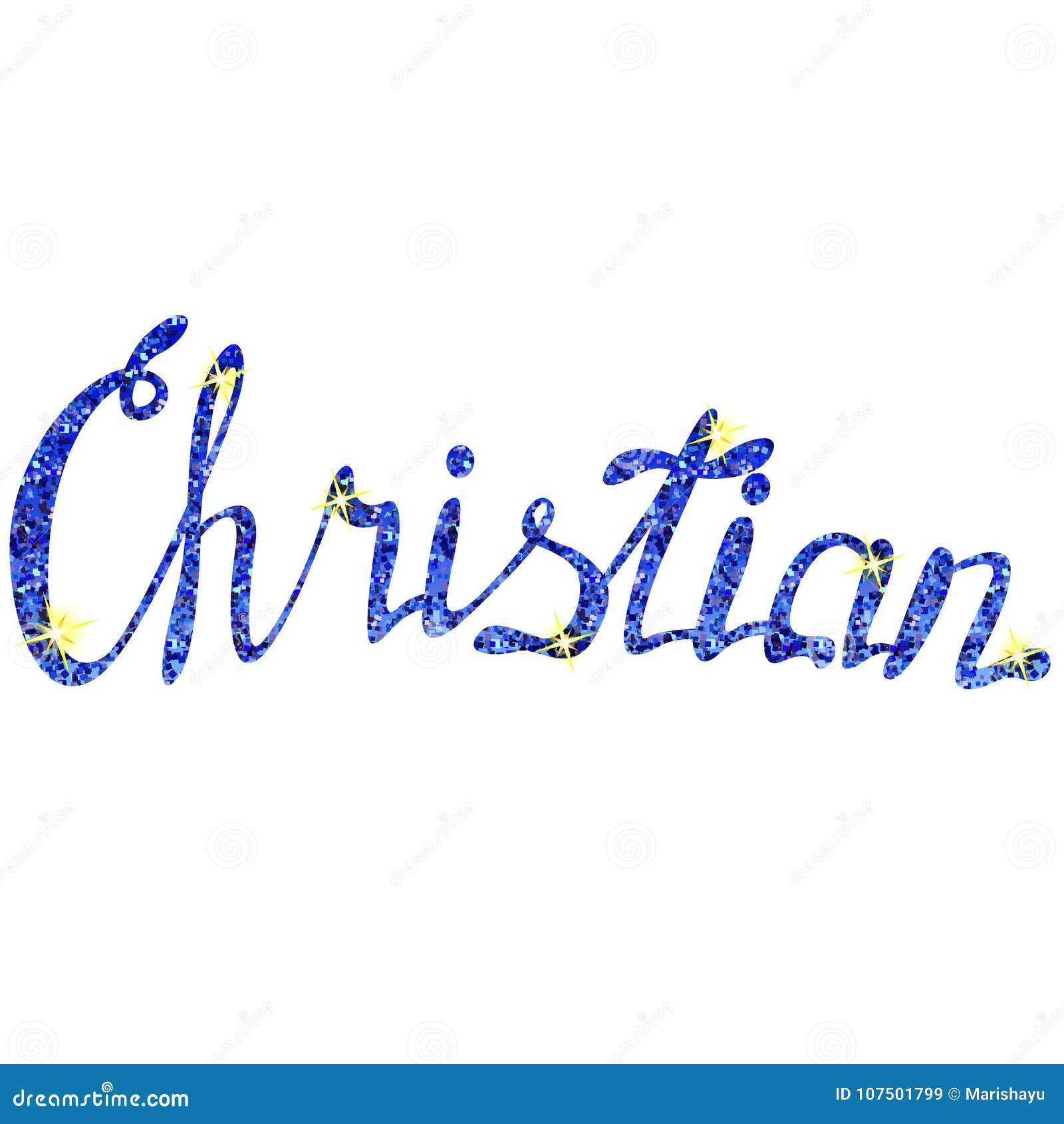 Christian Name Lettering Tinsels Cartoon Vector | CartoonDealer.com ...