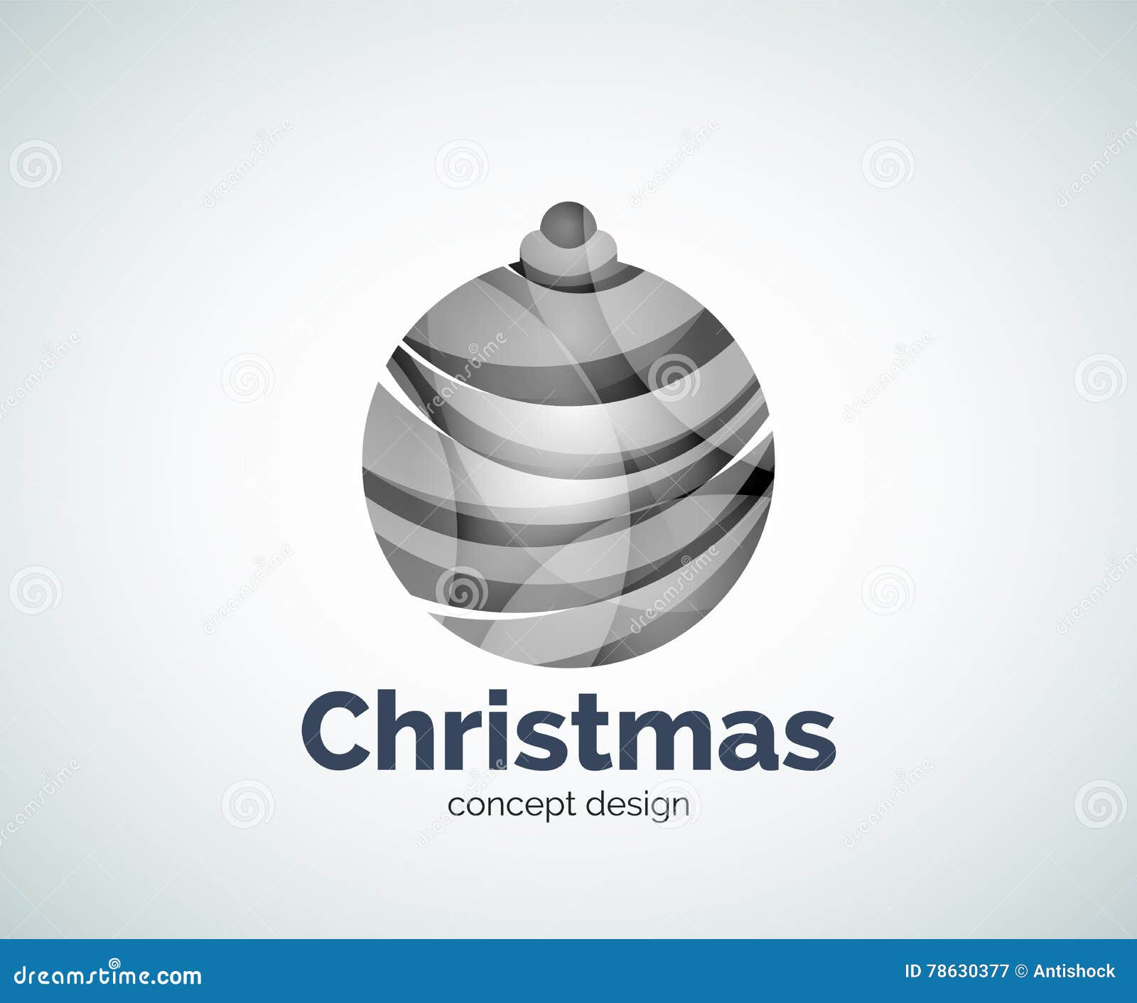 Vector Christmas Ball Logo Template Stock Vector - Illustration of ...