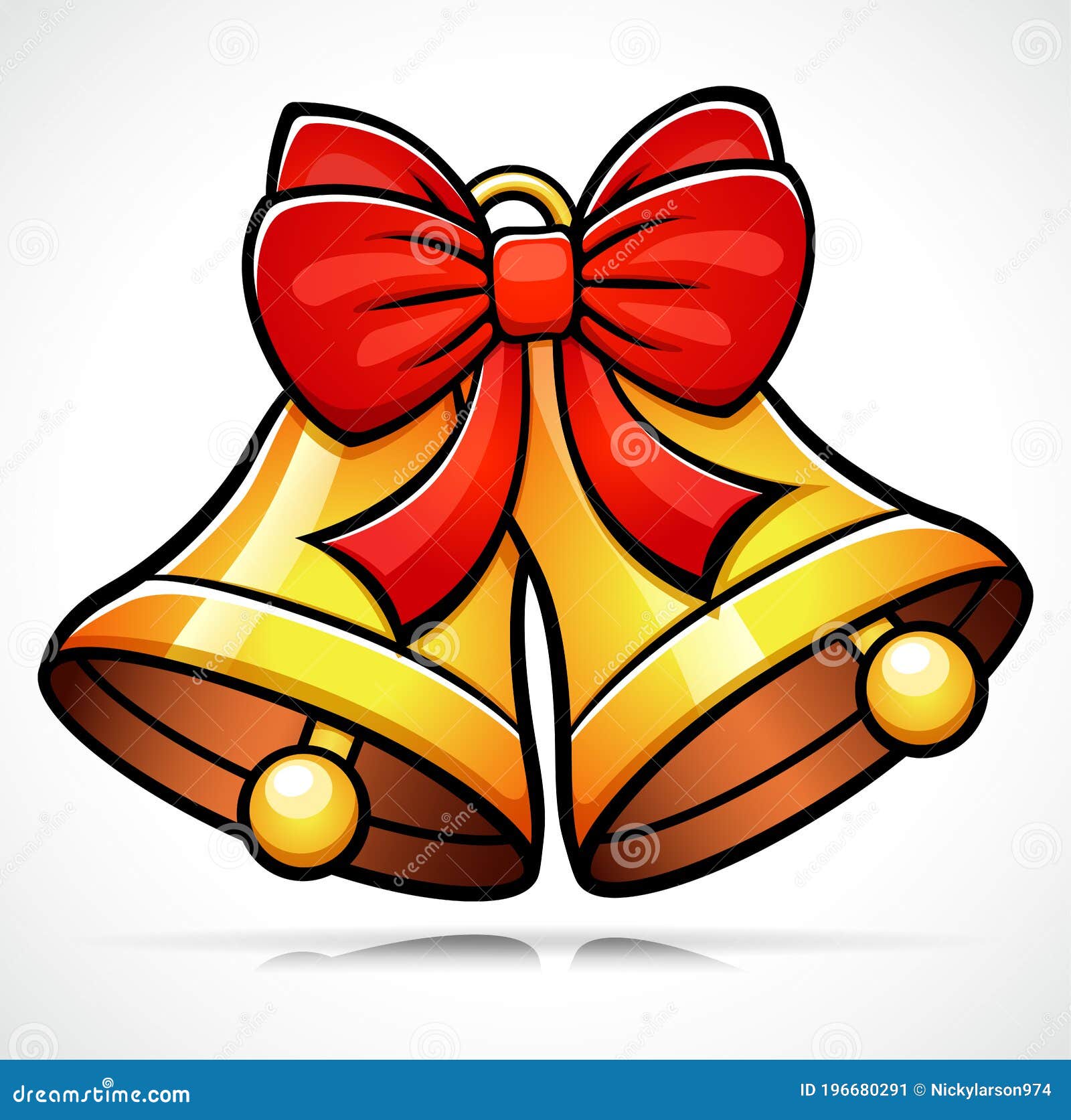 Vector Christmas Bell Cartoon Illustration Stock Vector - Illustration ...