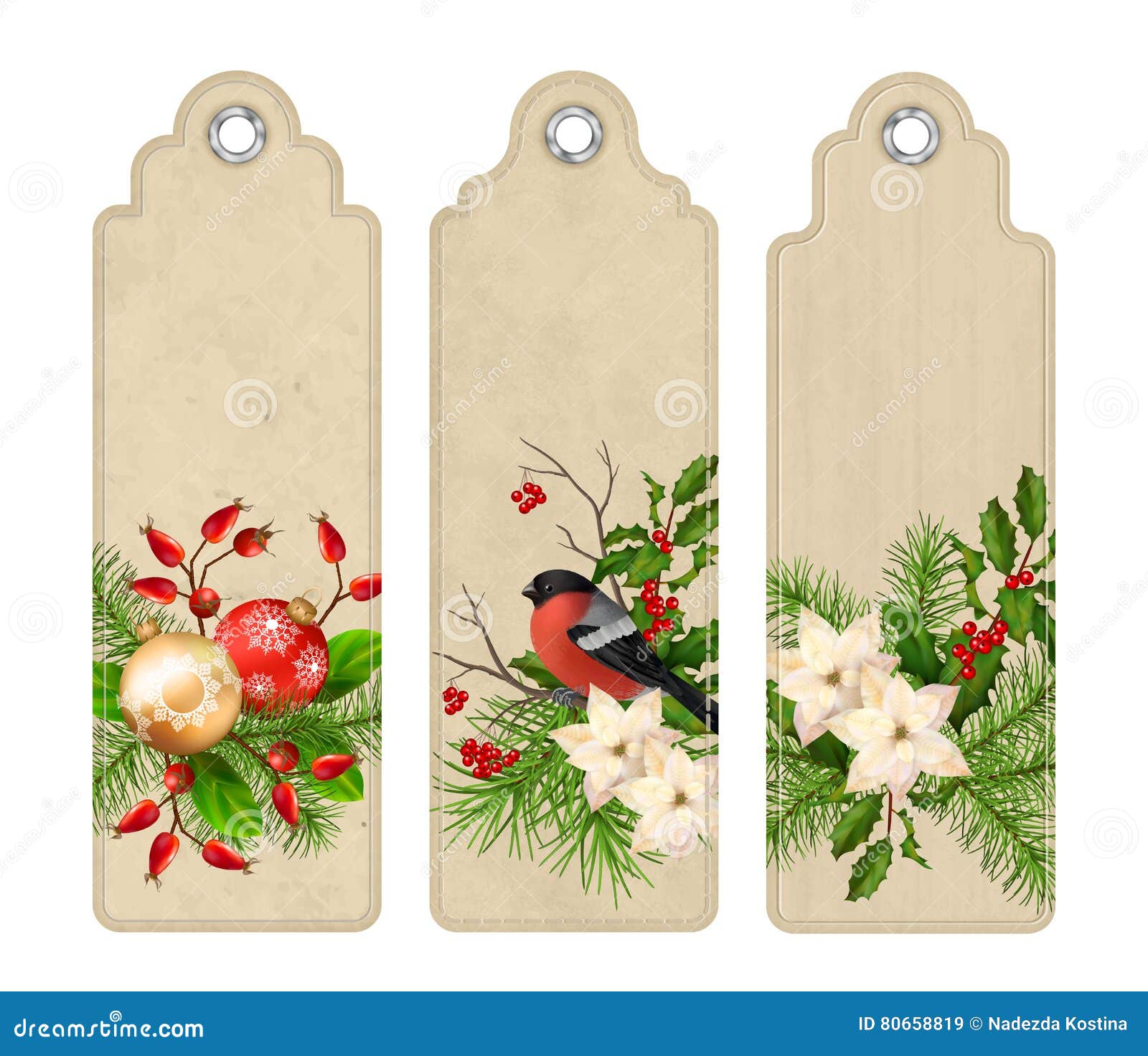 Vector Christmas Bookmark stock vector. Illustration of bookmark - 80658819
