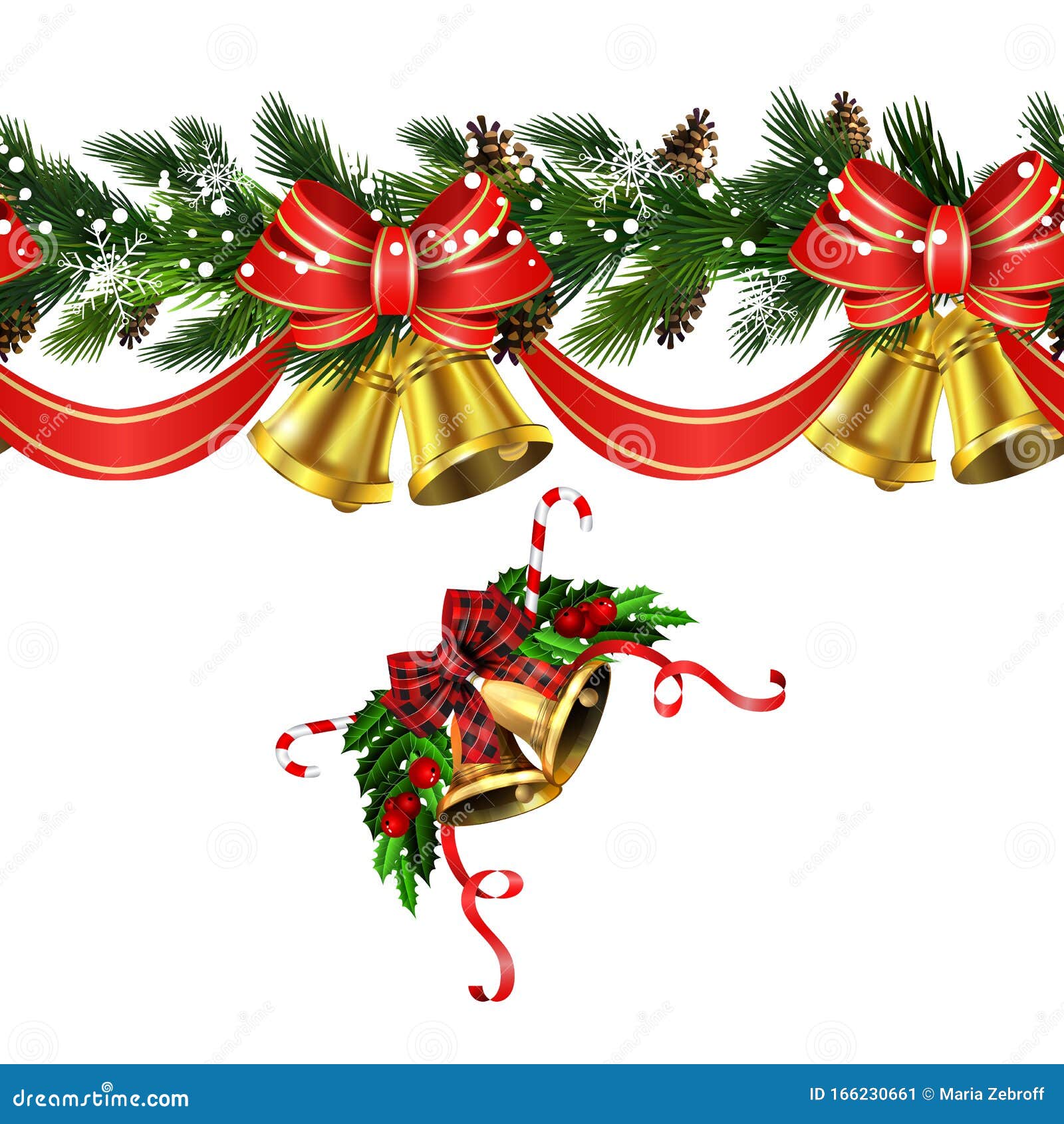 Vector Christmas Border Decoration Collection Stock Vector ...